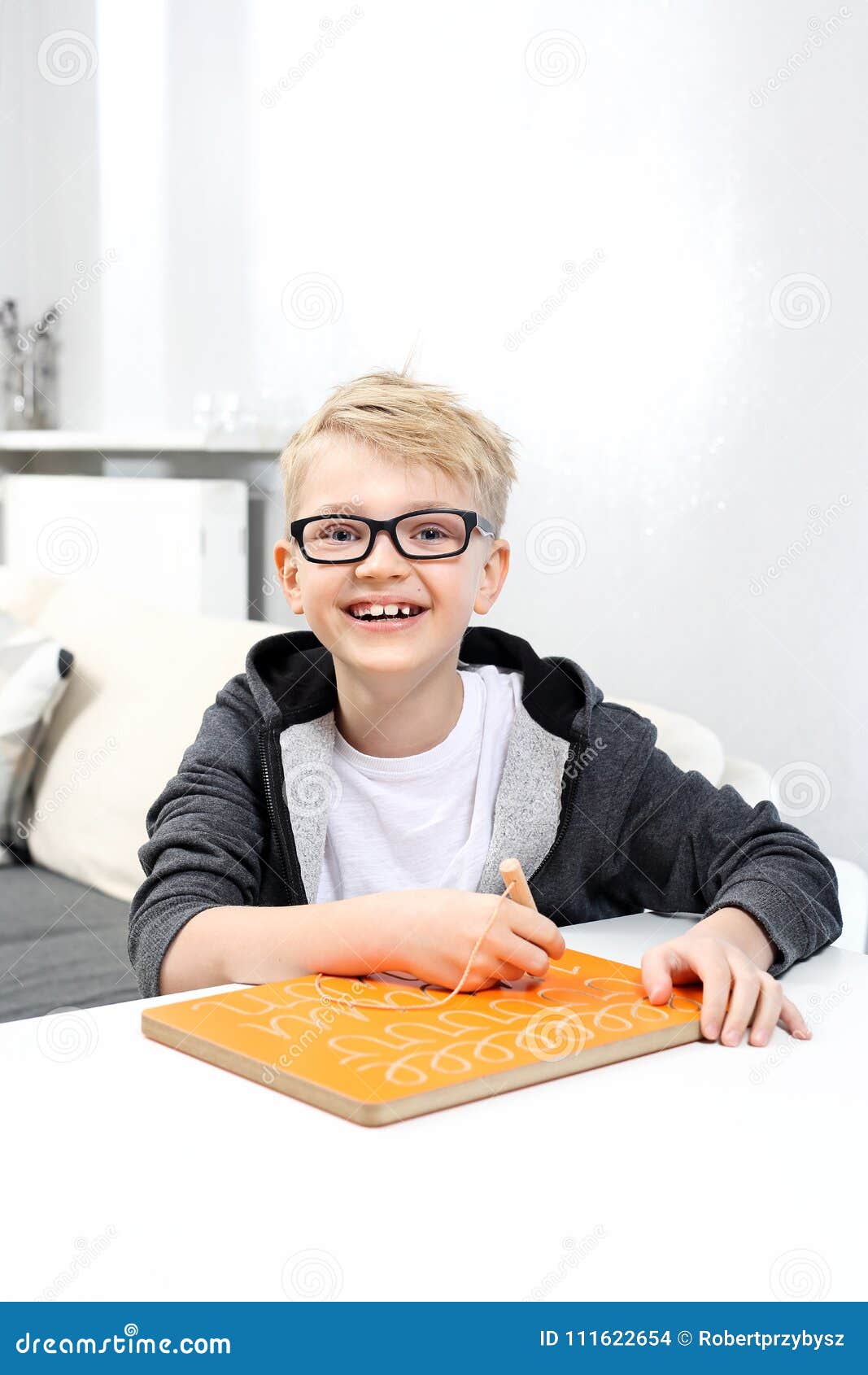 Little Student. the Child Learns To Write. Stock Photo - Image of ...