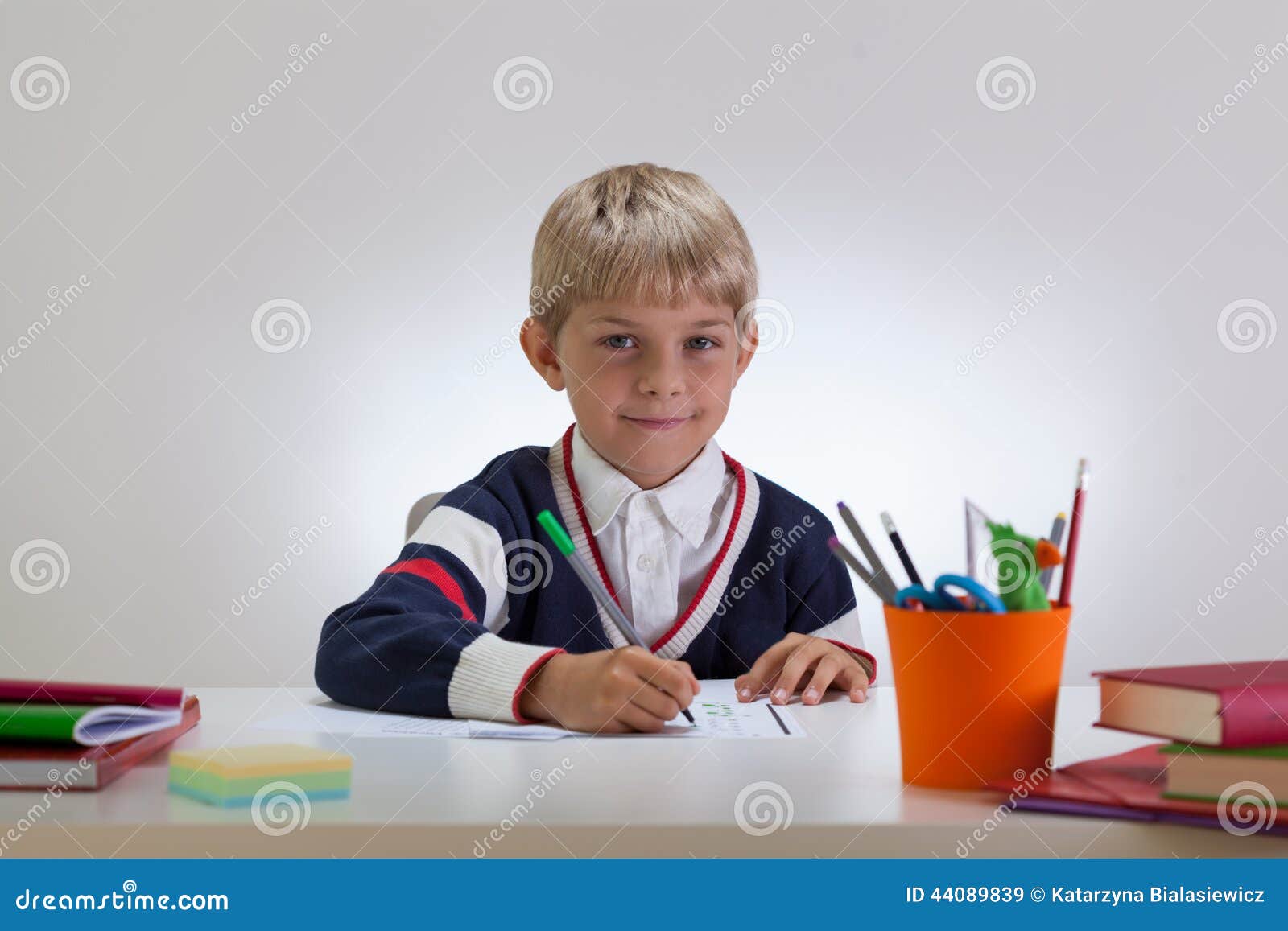 Little Student Doing Homework Stock Image - Image of scholarship ...