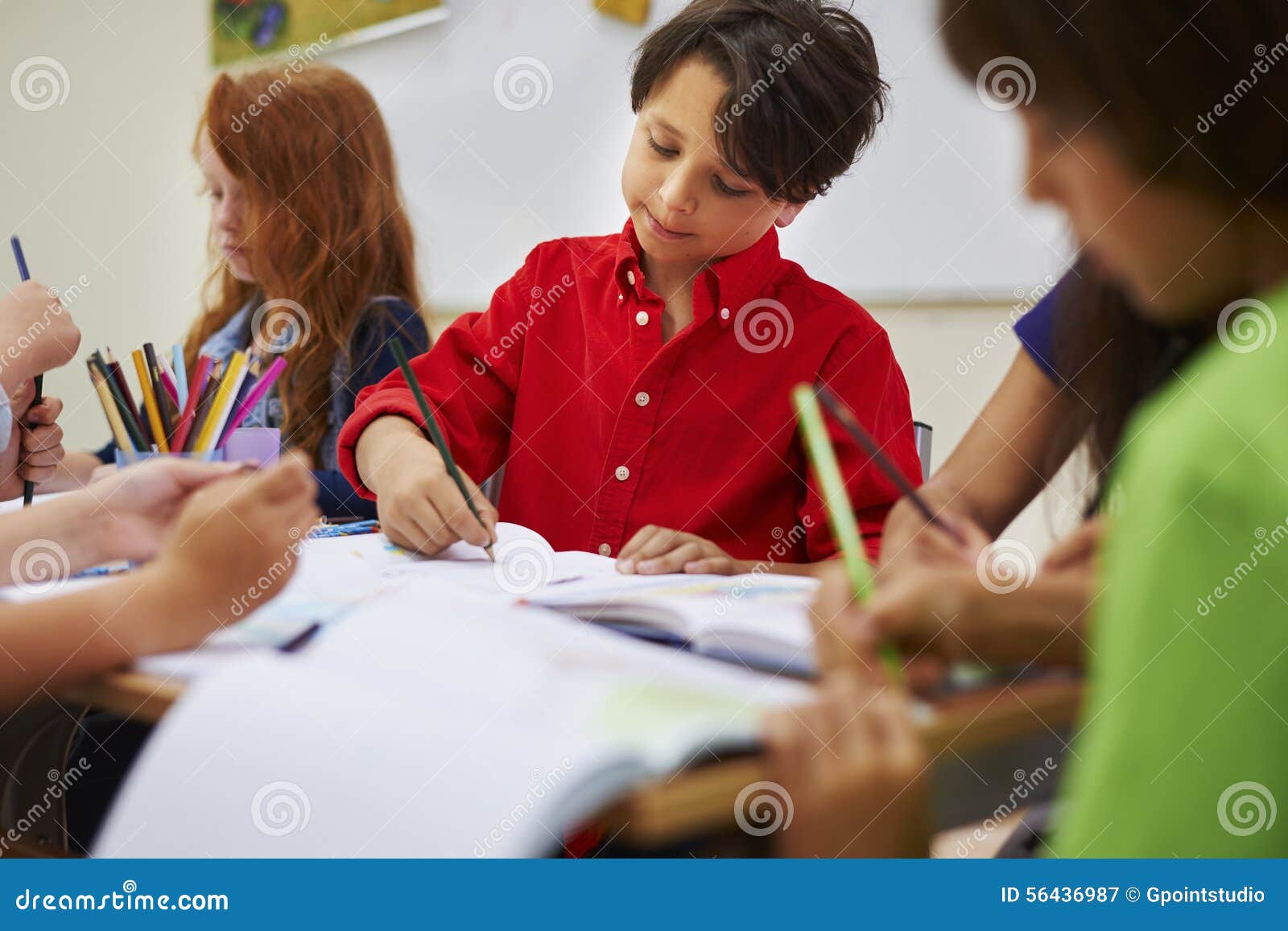 Little Students in the Classroom Stock Image - Image of head, friends ...