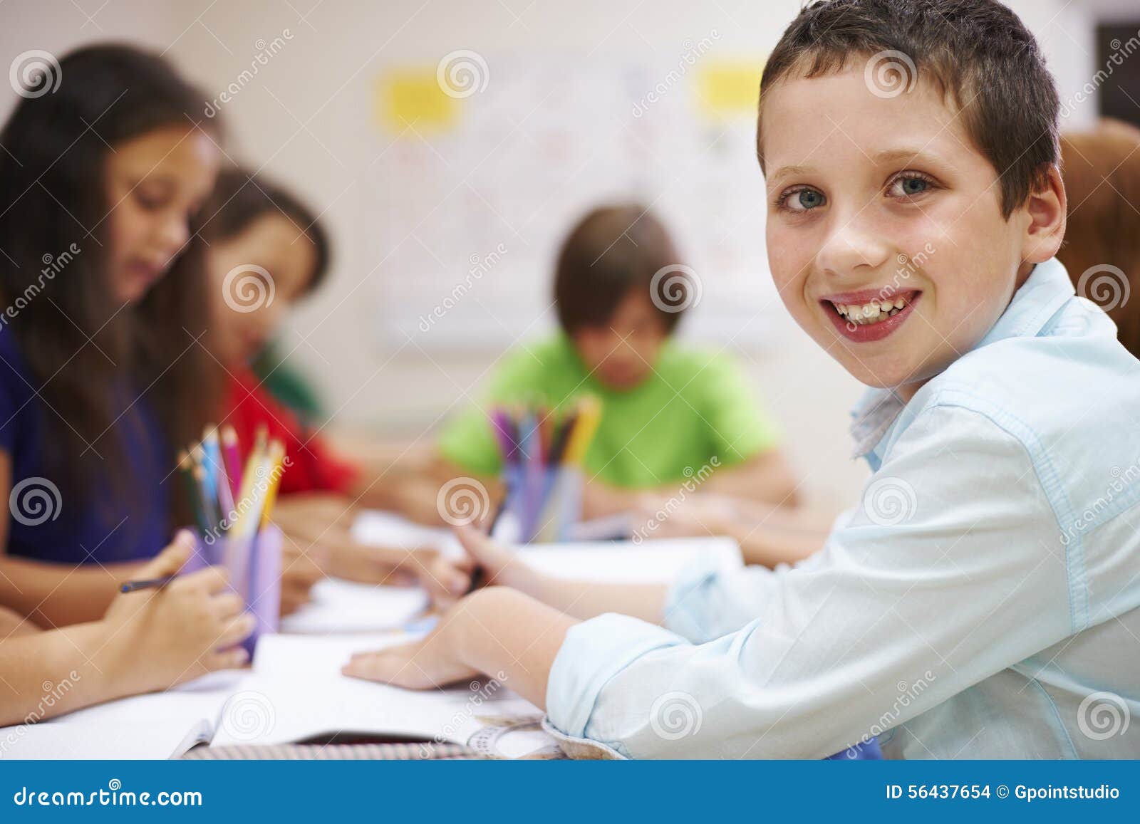 Little Students in the Classroom Stock Photo - Image of enjoyment ...