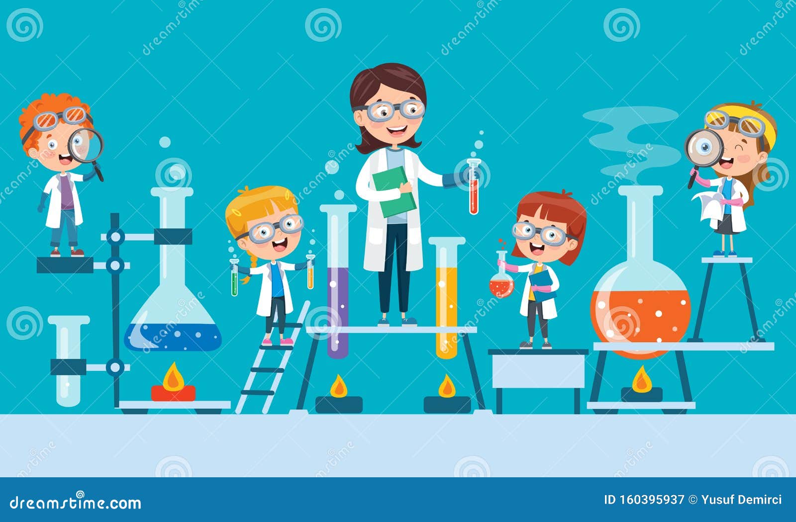 Little Students Group With Uniforms Characters Vector Illustration ...