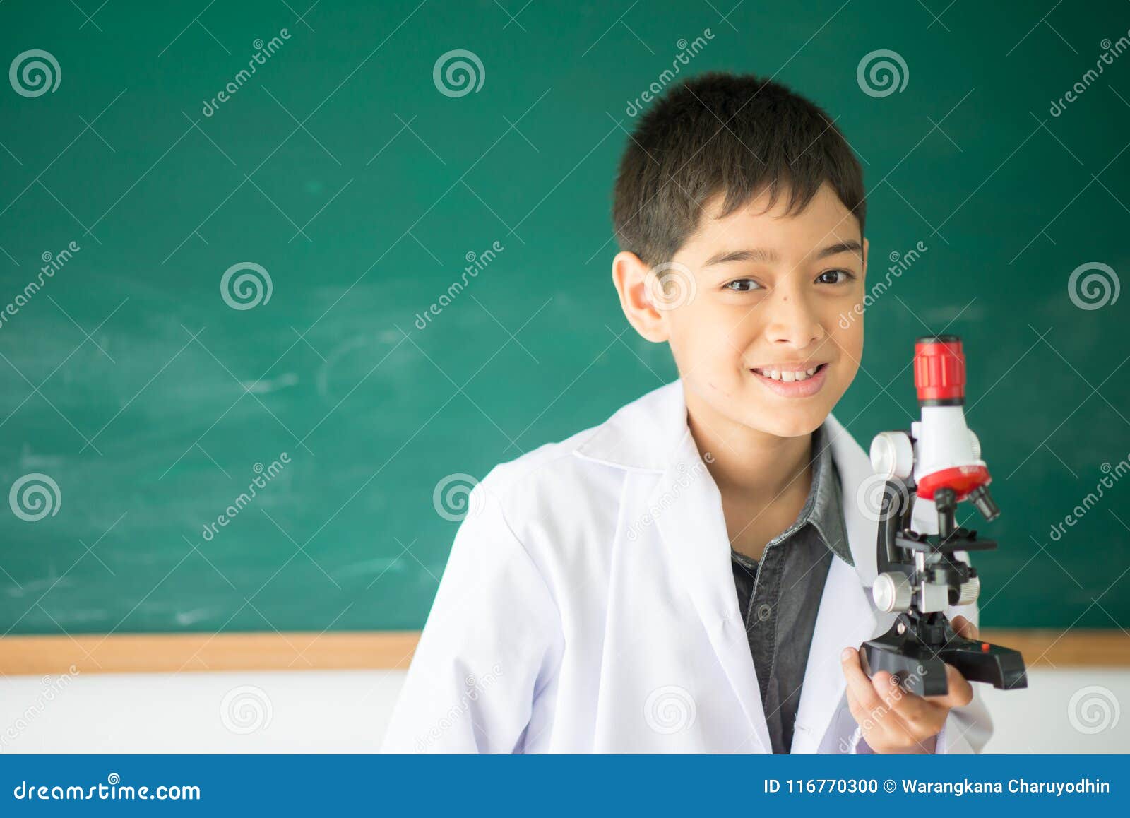Little Students Study Science in Classroom Stock Photo - Image of ...