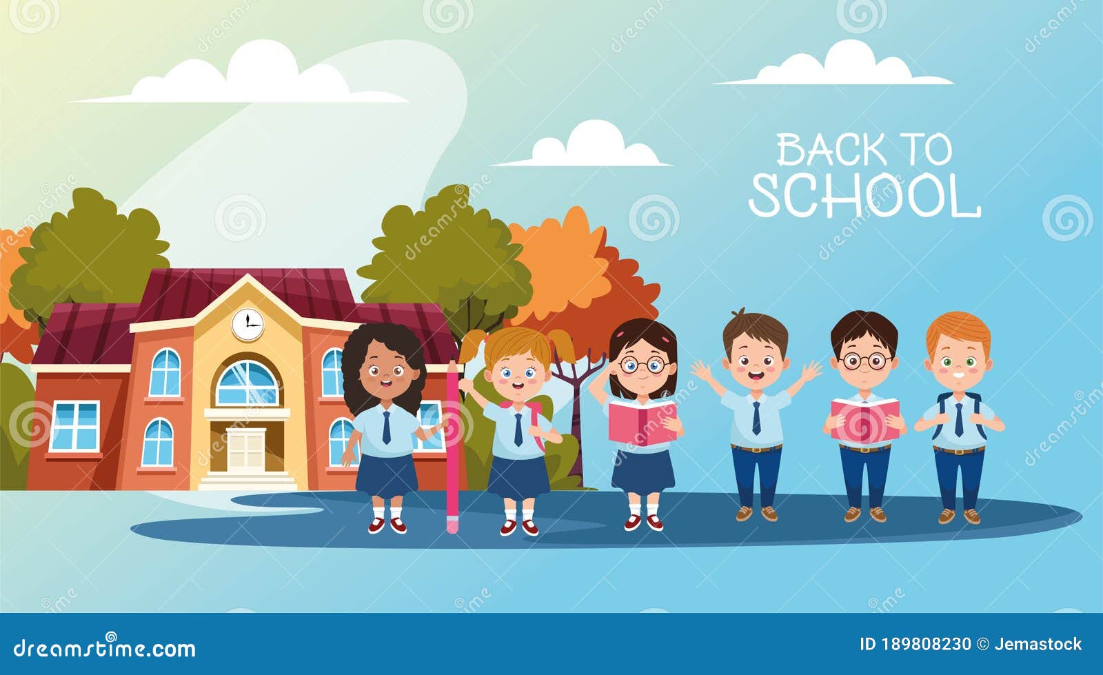 School Characters Set Vector Illustration | CartoonDealer.com #78033842