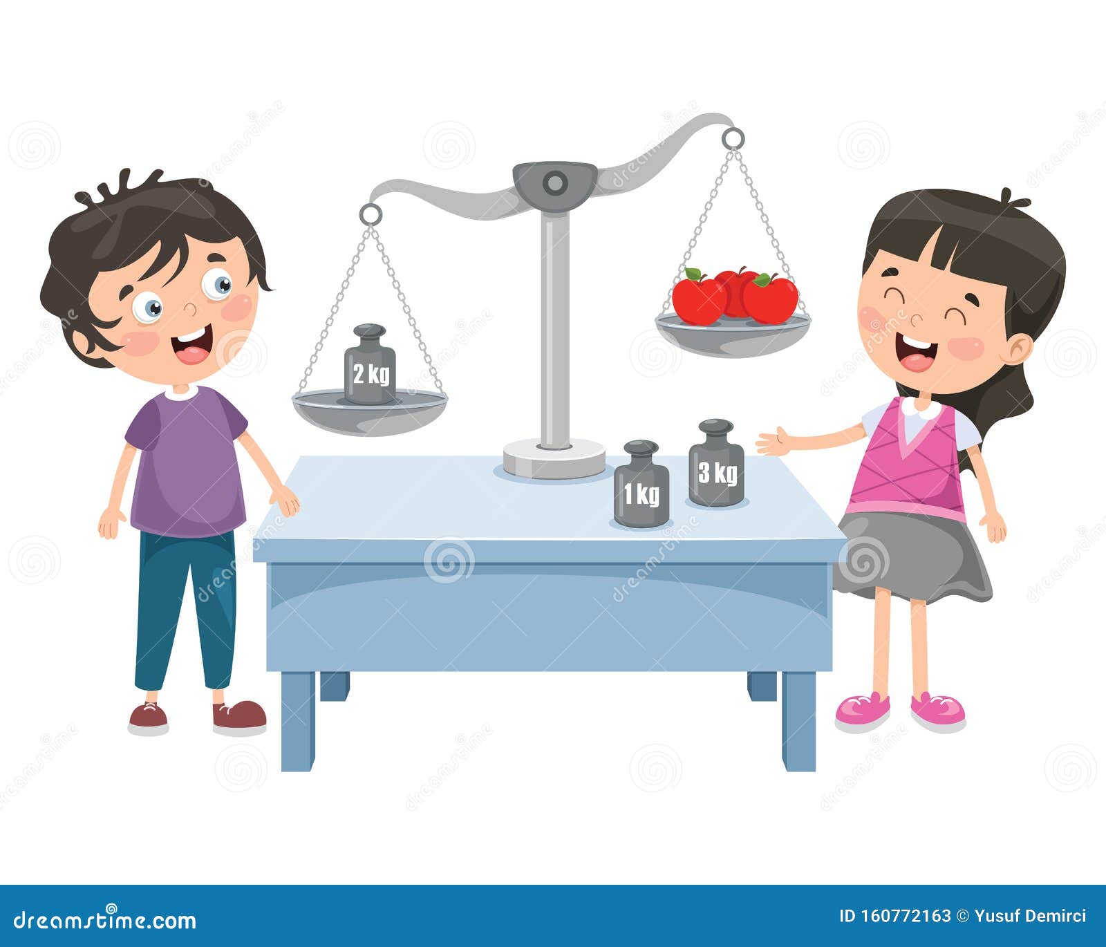 Little Students Using Scales of Justice Stock Vector - Illustration of ...