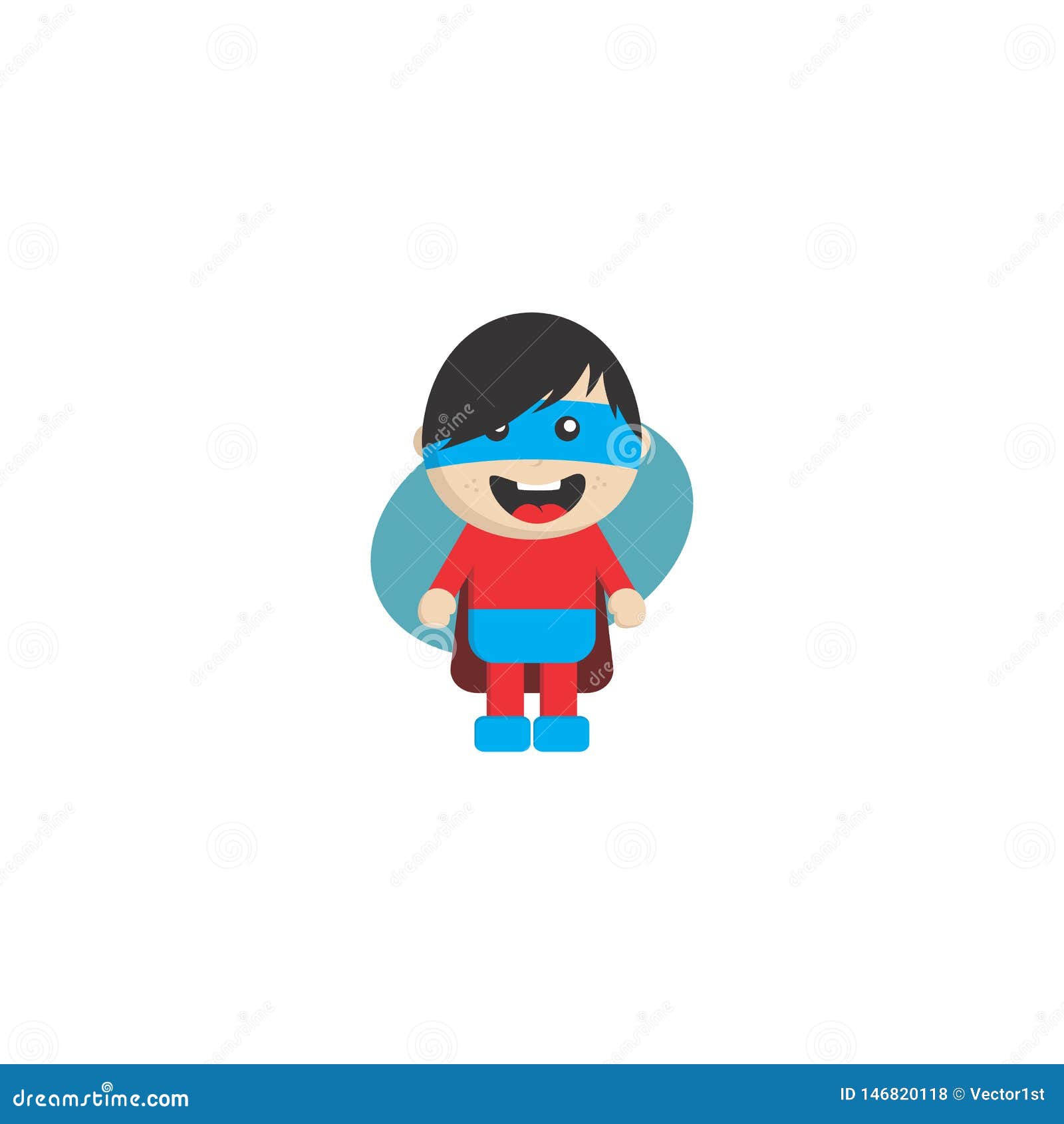 Little Superhero Flat Cartoon Stock Vector - Illustration of nerd, cape ...