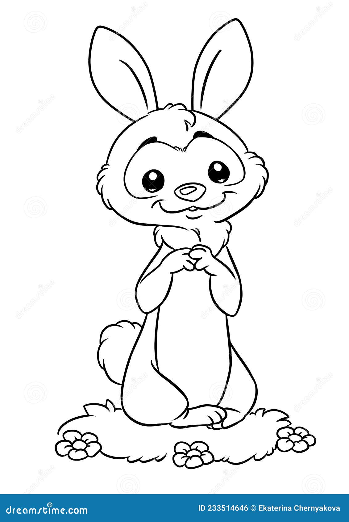 Little Surprised Bunny Illustration Character Coloring Stock ...