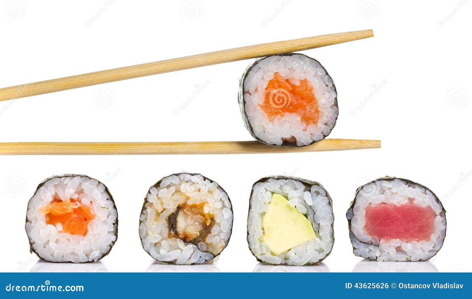 Maki Roll With Crab On Coloured Background. Sushi Roll With Crab ...