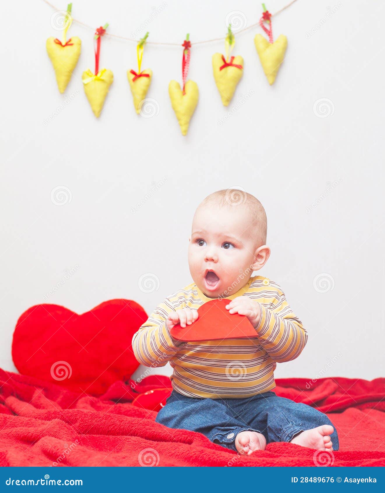 Little Sweet Boy with Heart Stock Photo - Image of adorable, childhood ...