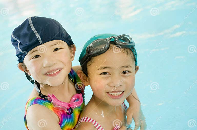 Little Swimmers stock photo. Image of water, sports, girl - 8265916