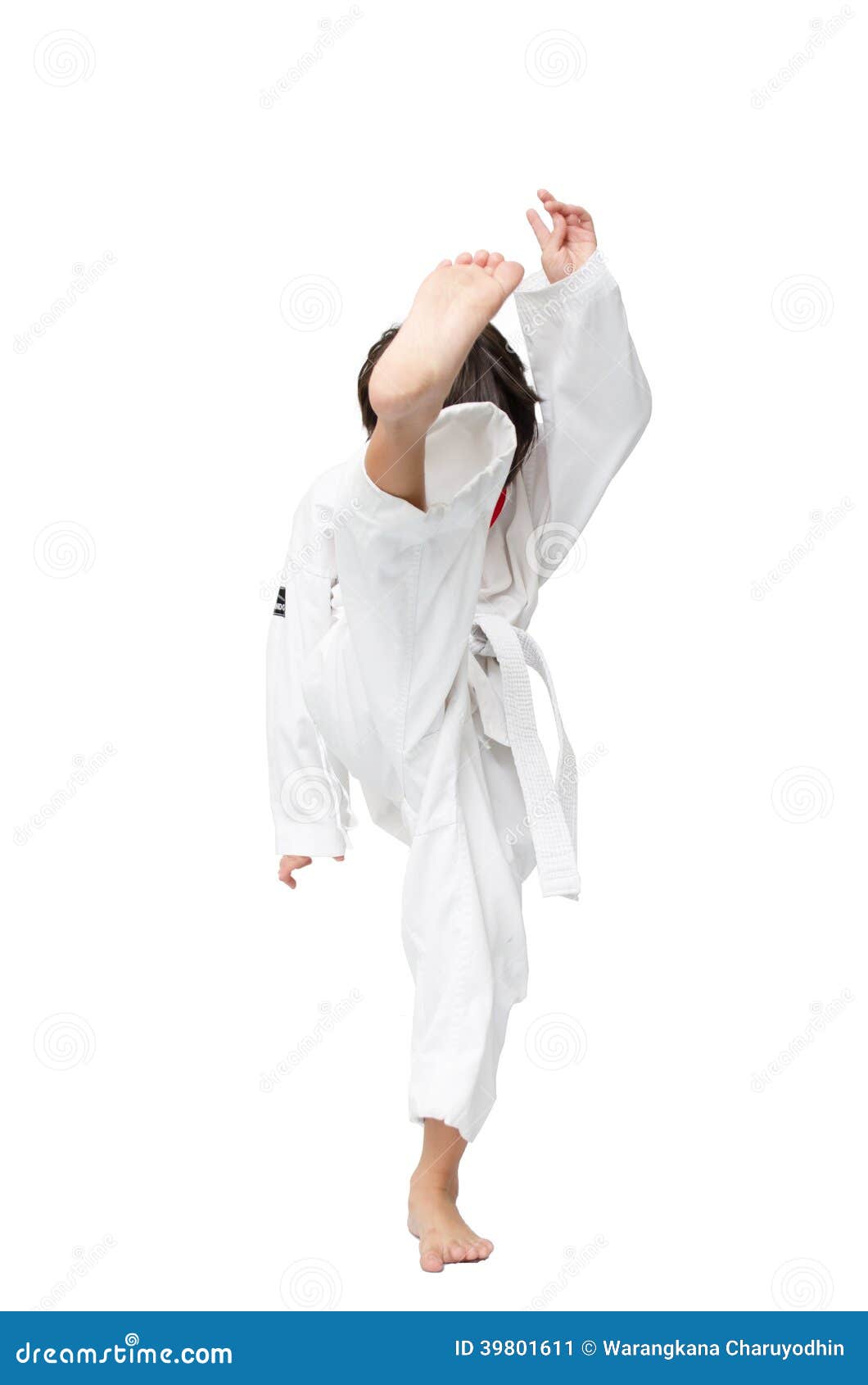Little Tae Kwon Do Boy Martial Art On White Background Royalty-Free ...