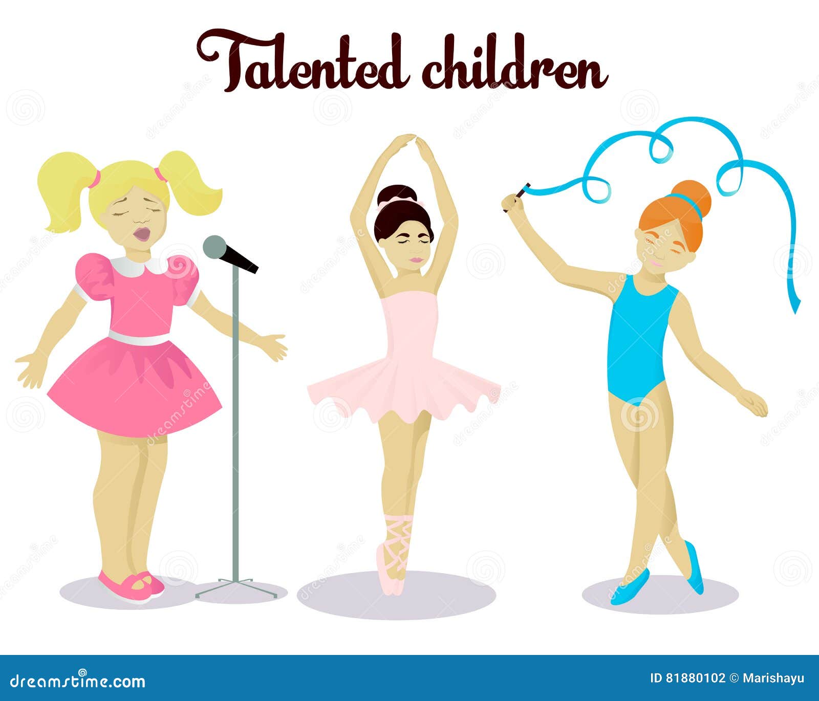 Little And Talented Girl Draws Cartoon Vector | CartoonDealer.com ...