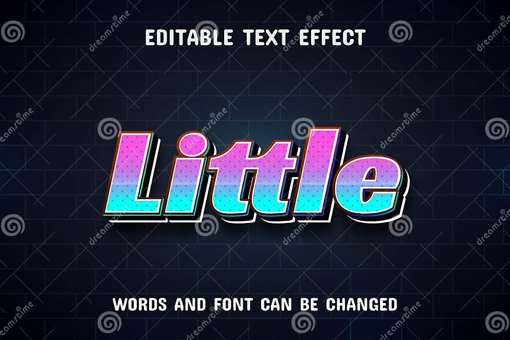 Little Text - Editable Text Effect Stock Vector - Illustration of ...
