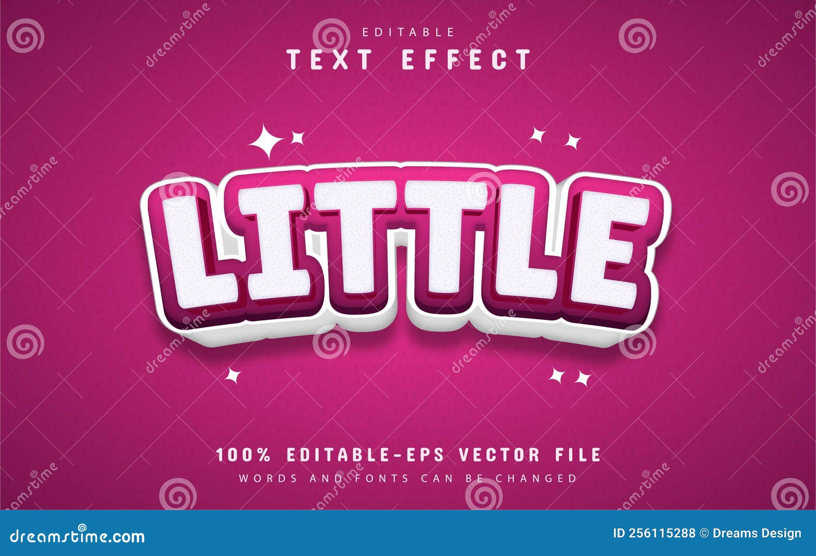 Little Text Effect with Cartoon Style Stock Vector - Illustration of ...