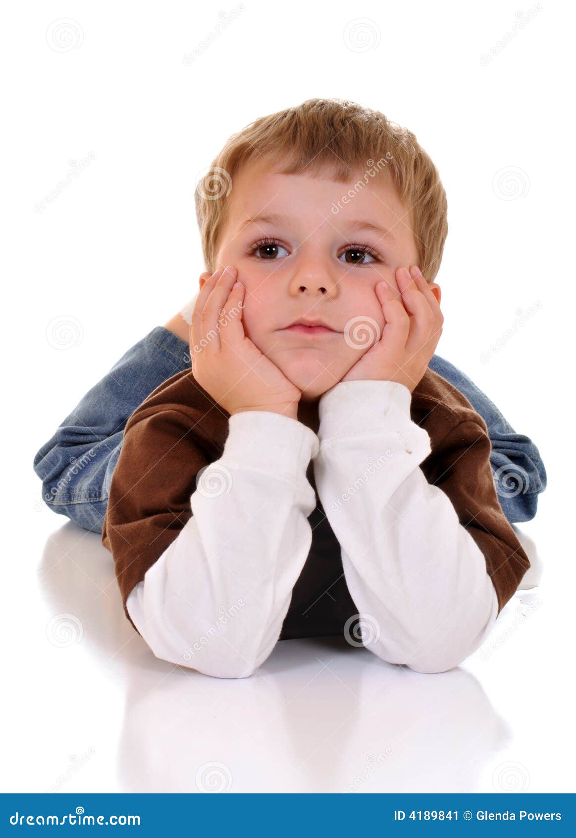 Little Thinker stock image. Image of person, elbow, jeans - 4189841