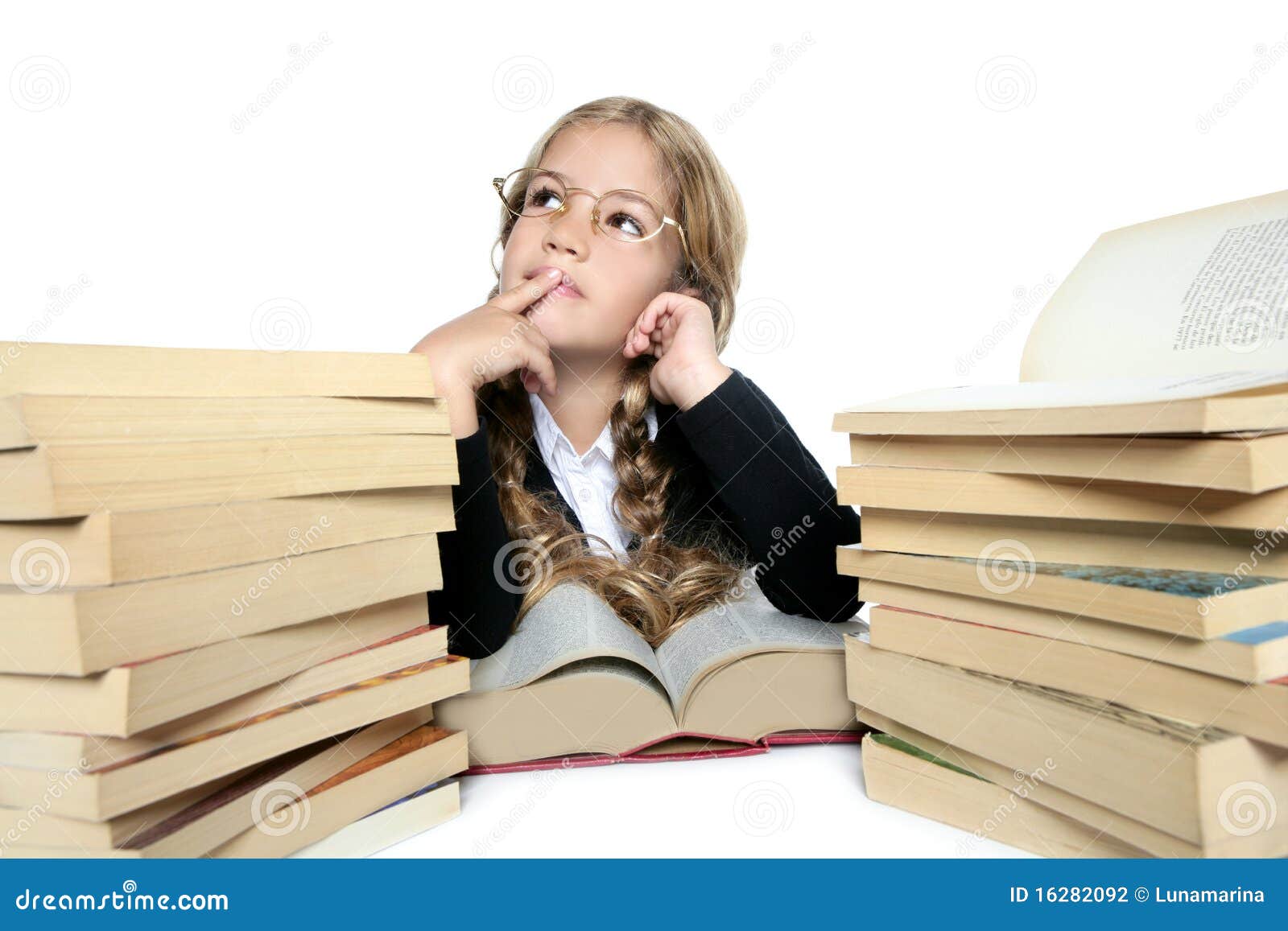 Thinking Student Young Businesslady At Workplace In The Office ...