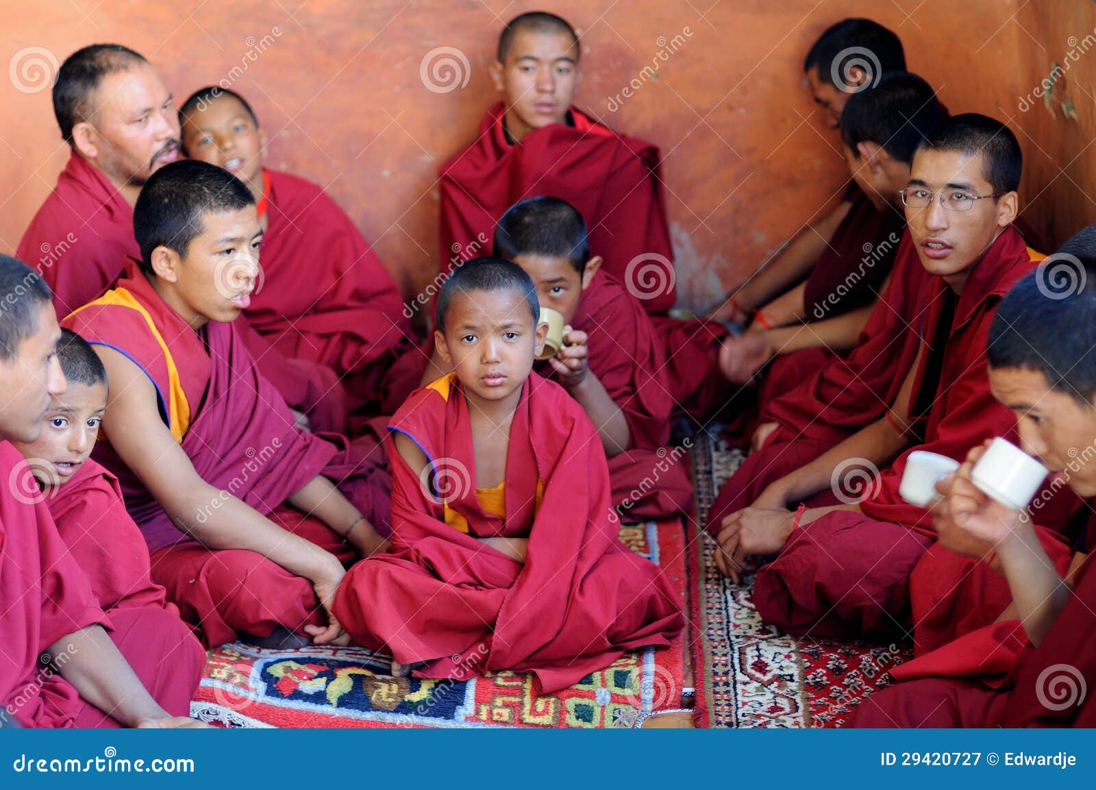 Tibetan Monks Bowing With Frankincense Smoke For Welcoming High Level ...
