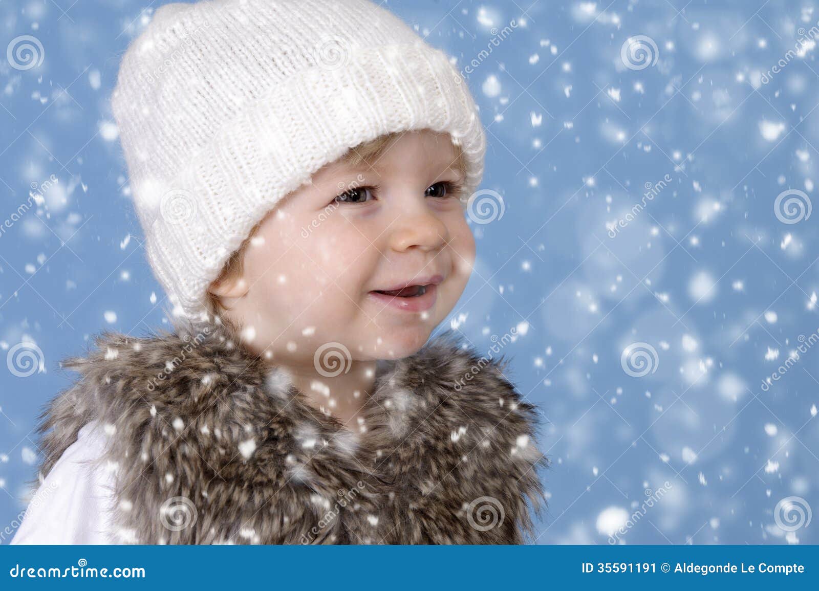 Little Toddler Looking Up at the Now Falling Down Stock Image - Image ...