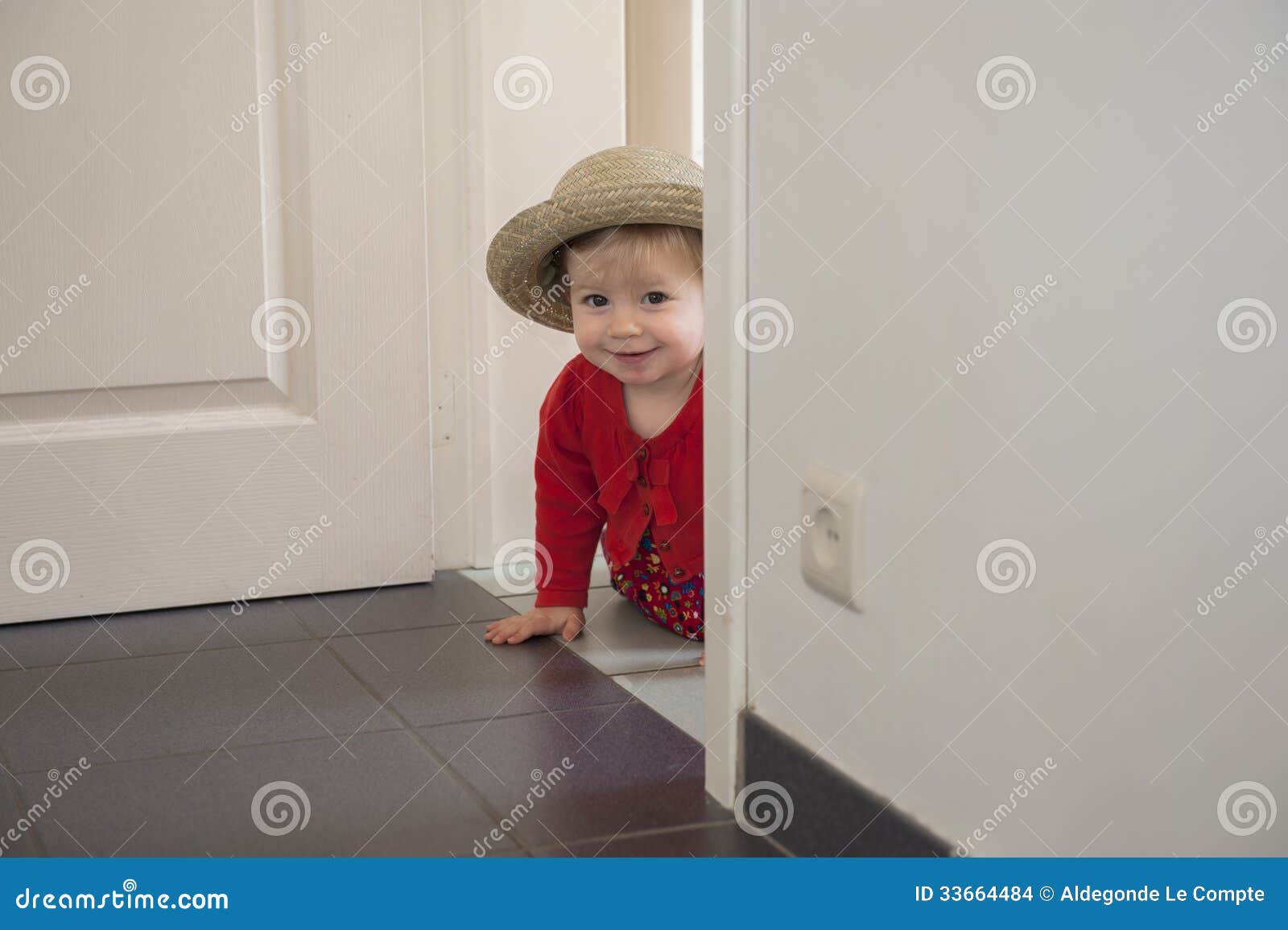 Little Toddler Playing Hide and Seek Stock Photo - Image of cute, play ...