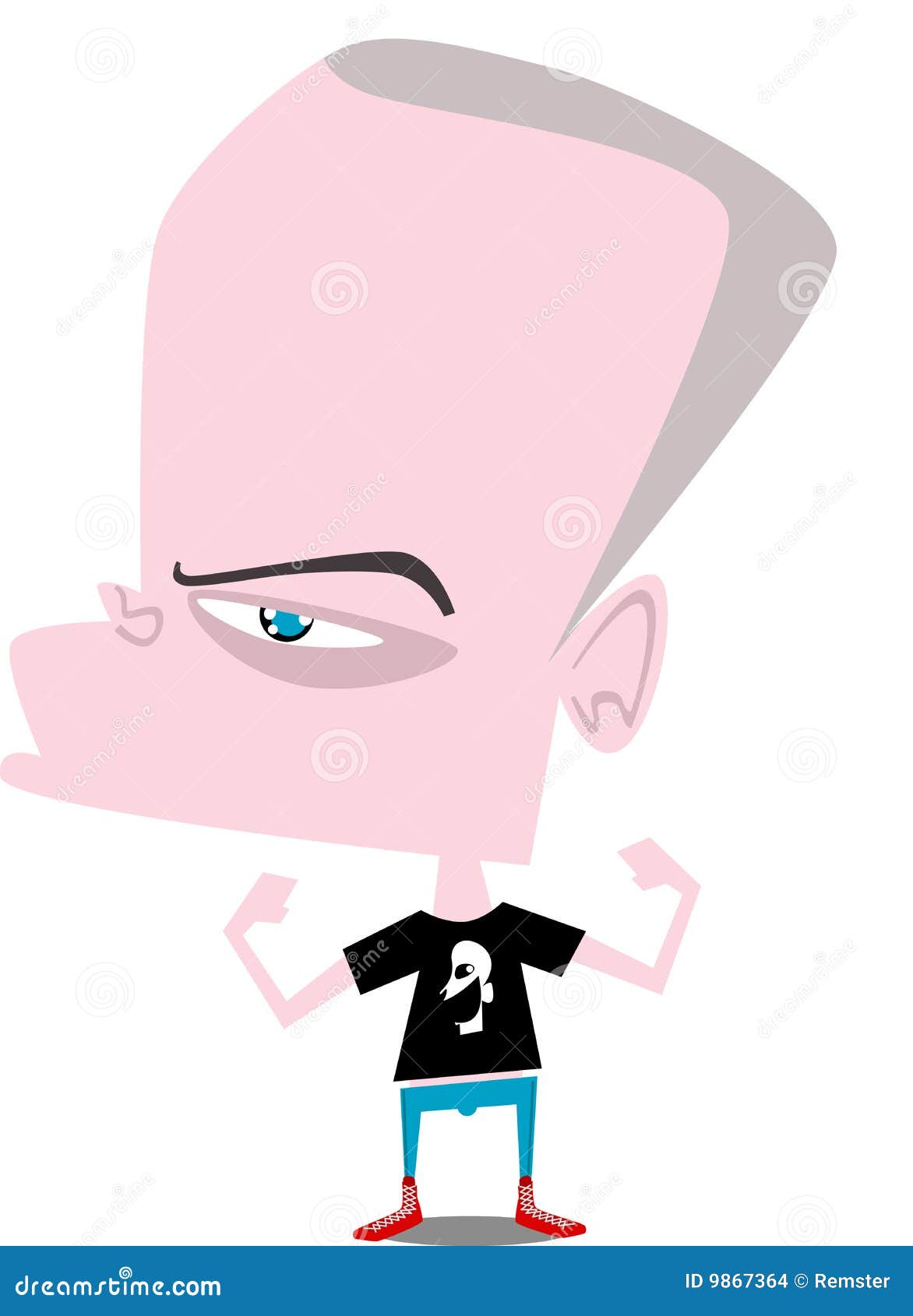 Tough Guy Face Cartoon