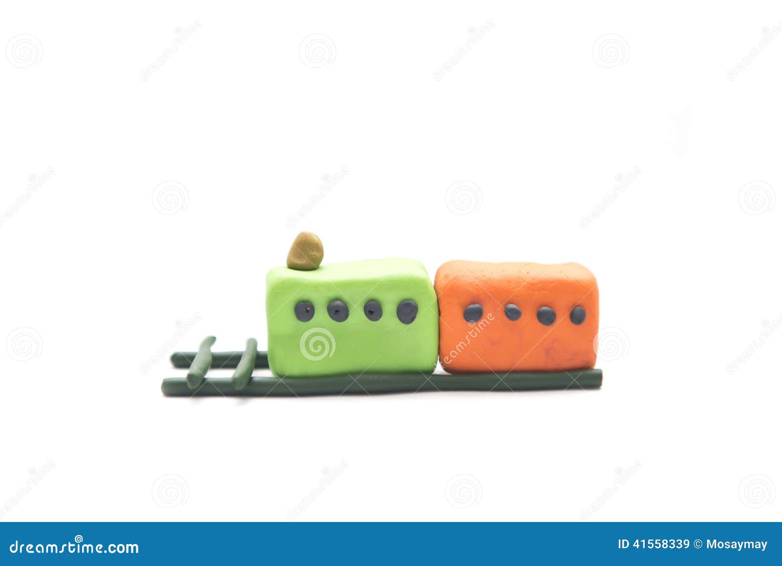 A Little Train Made by Clay Stock Image - Image of isolate, little ...