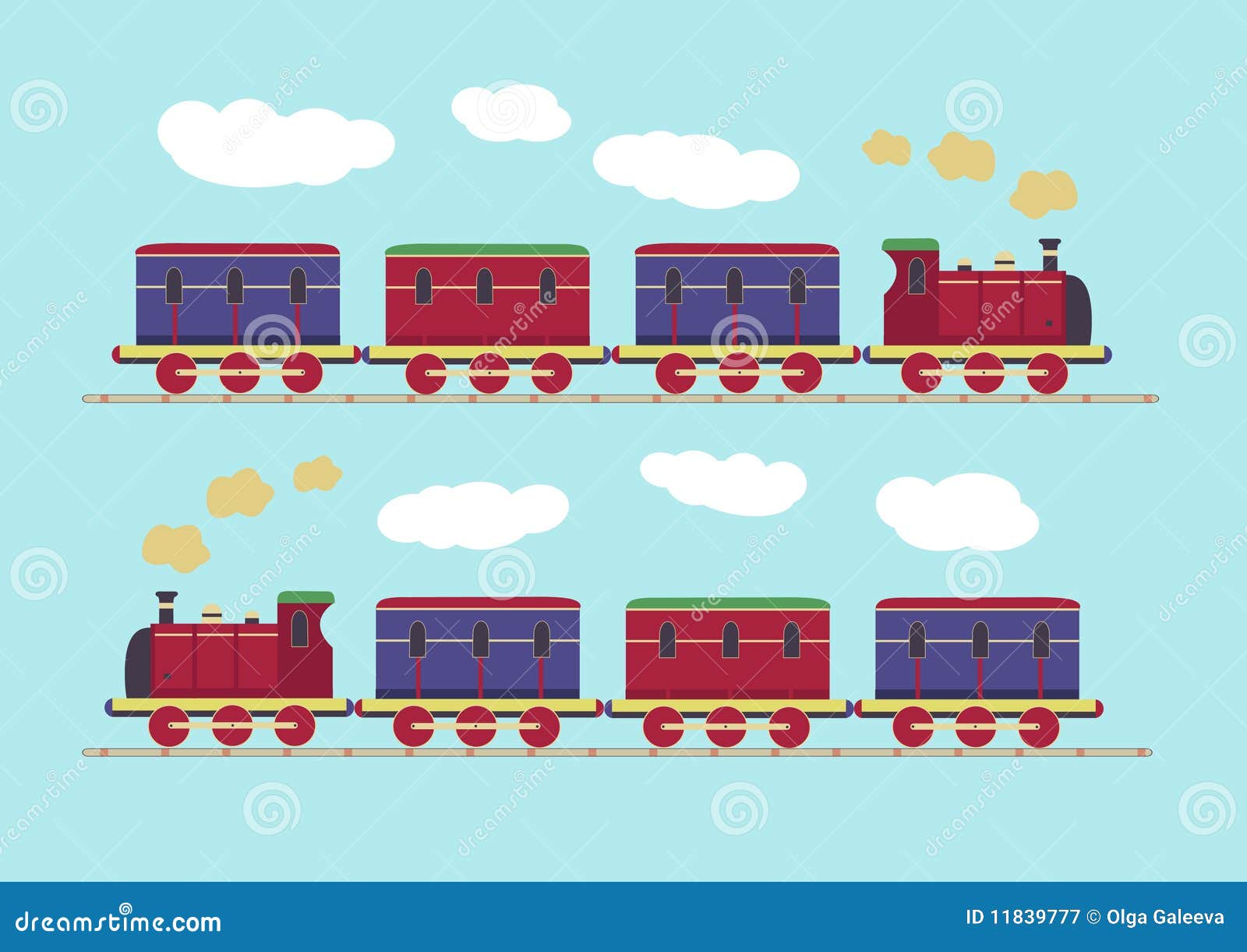 Little train pattern stock vector. Illustration of blue - 11839777