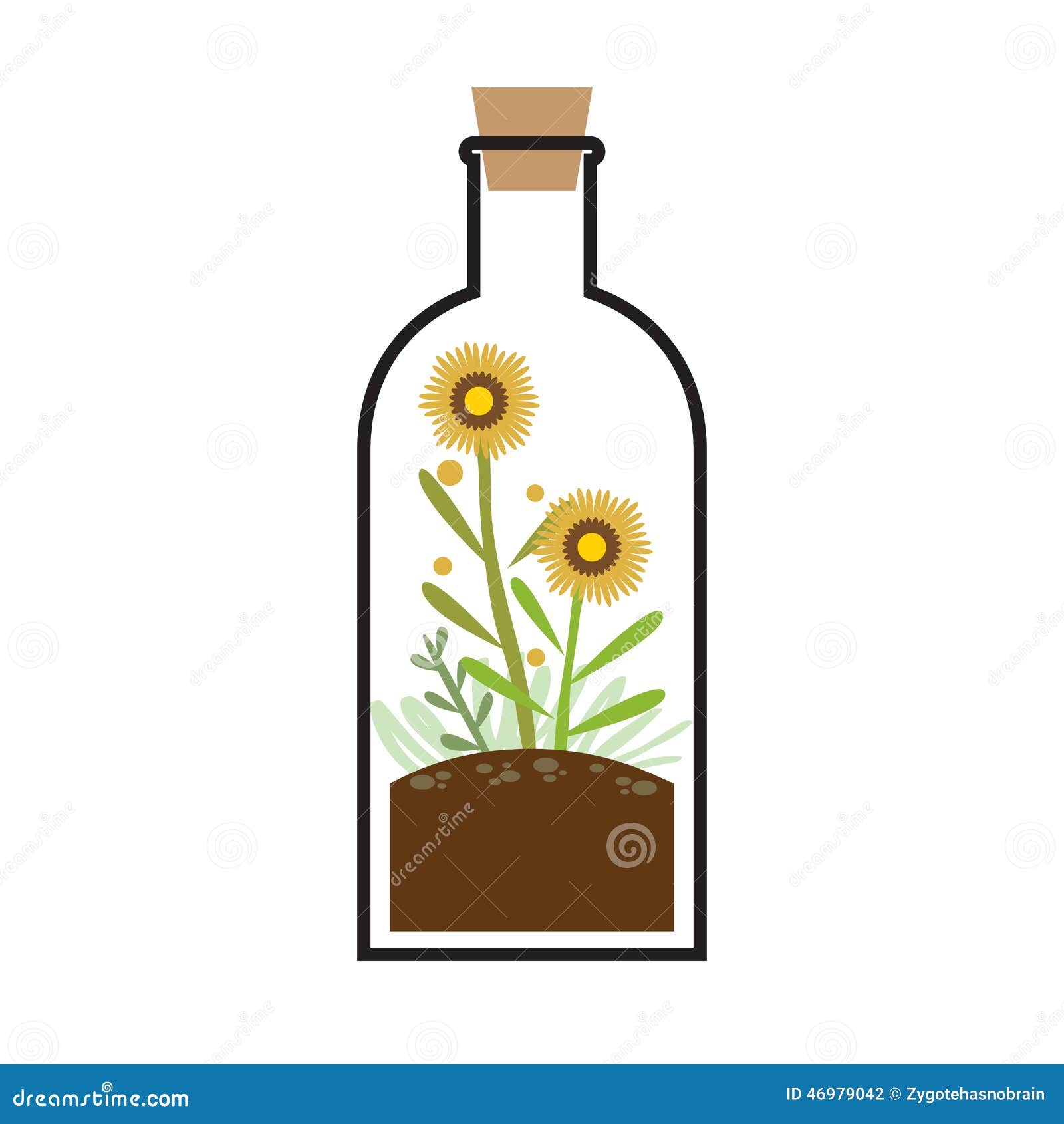 Little Tree in a Bottle stock vector. Illustration of glass - 46979042