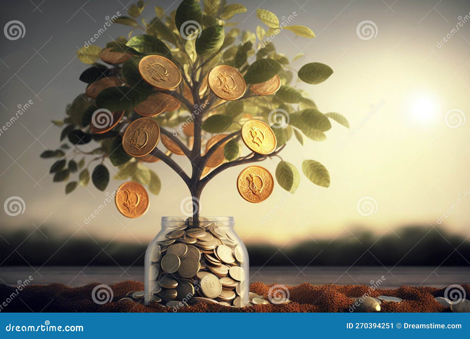 The Little Tree of Wealth, an Illustration about Wealth and Investment ...