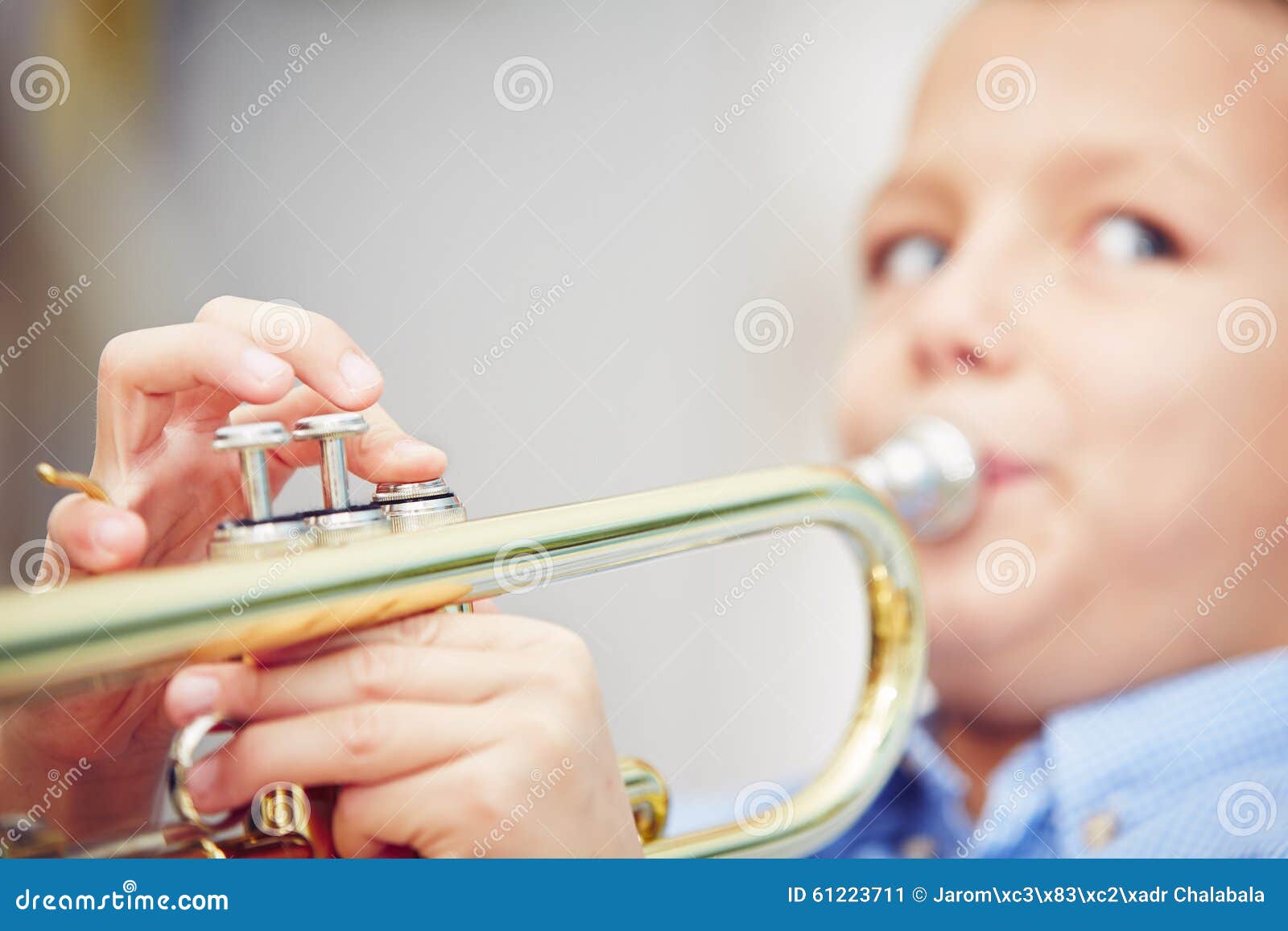 Little trumpeter stock image. Image of artist, baby, learn - 61223711