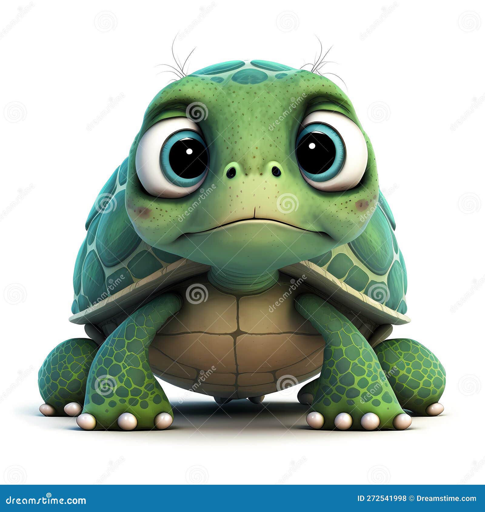 Little Turtle Cartoon. Generative AI Stock Illustration - Illustration ...