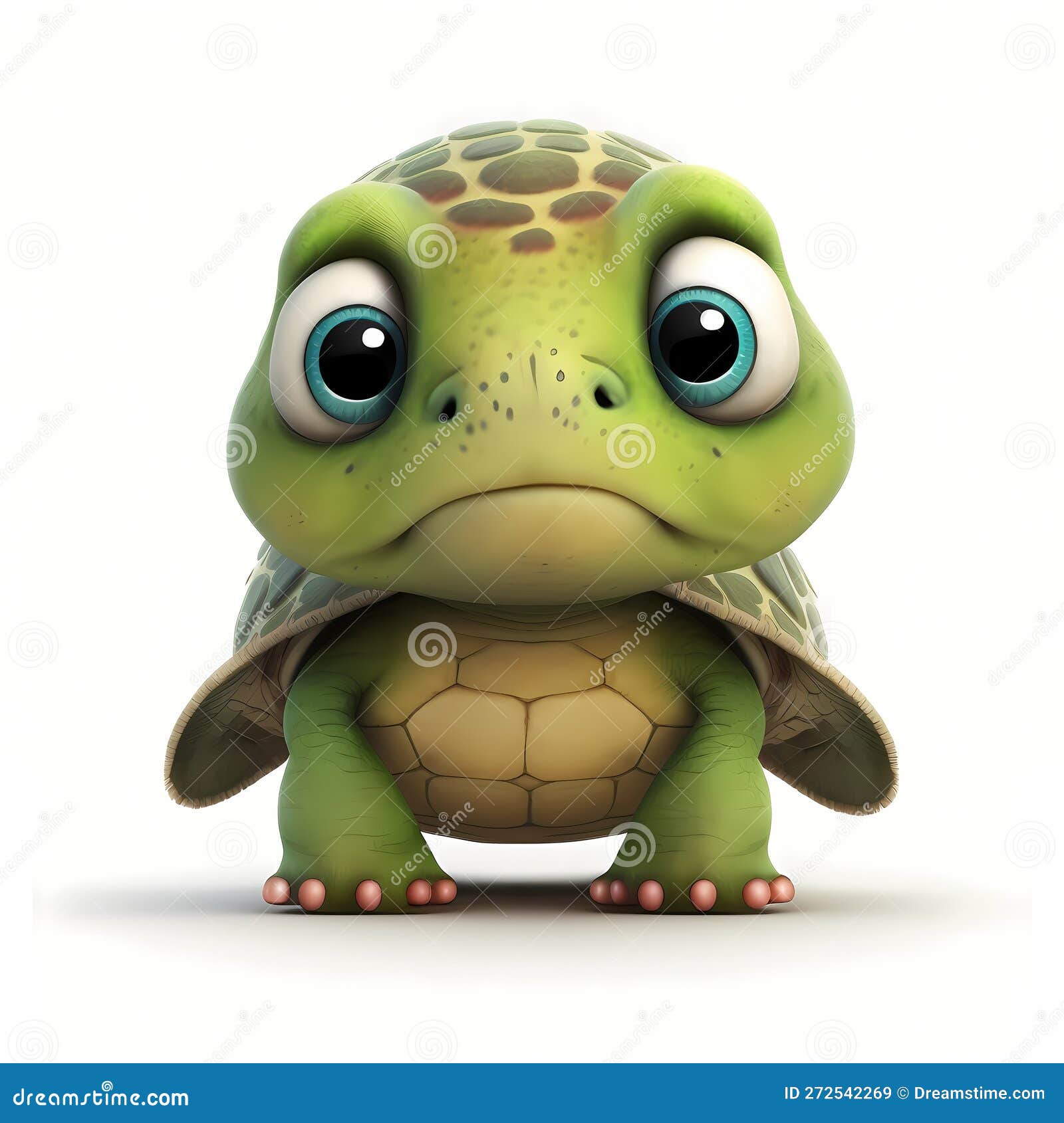 Little Turtle Cartoon. Generative AI Stock Illustration - Illustration ...