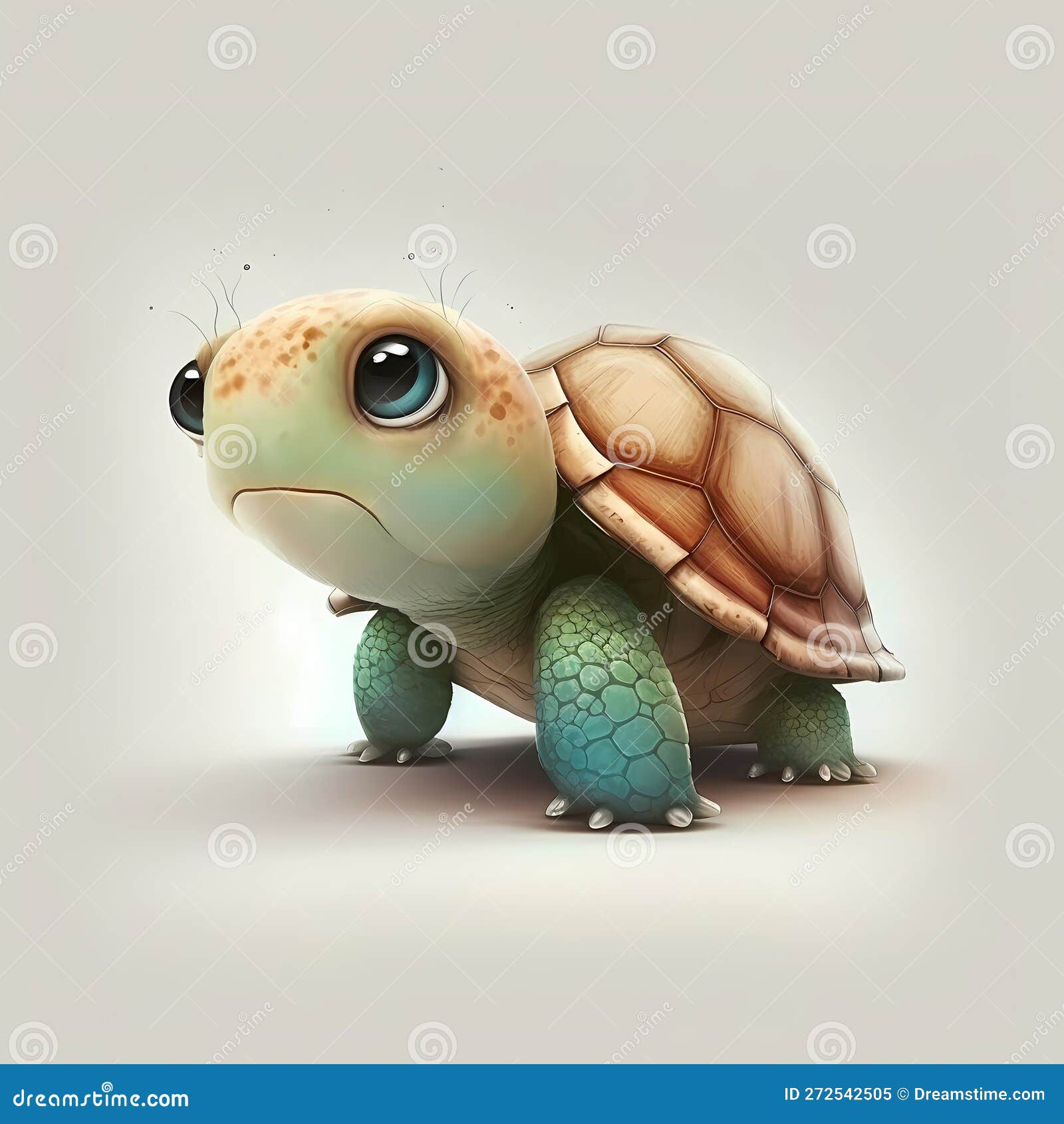 Little Turtle Cartoon. Generative AI Stock Illustration - Illustration ...