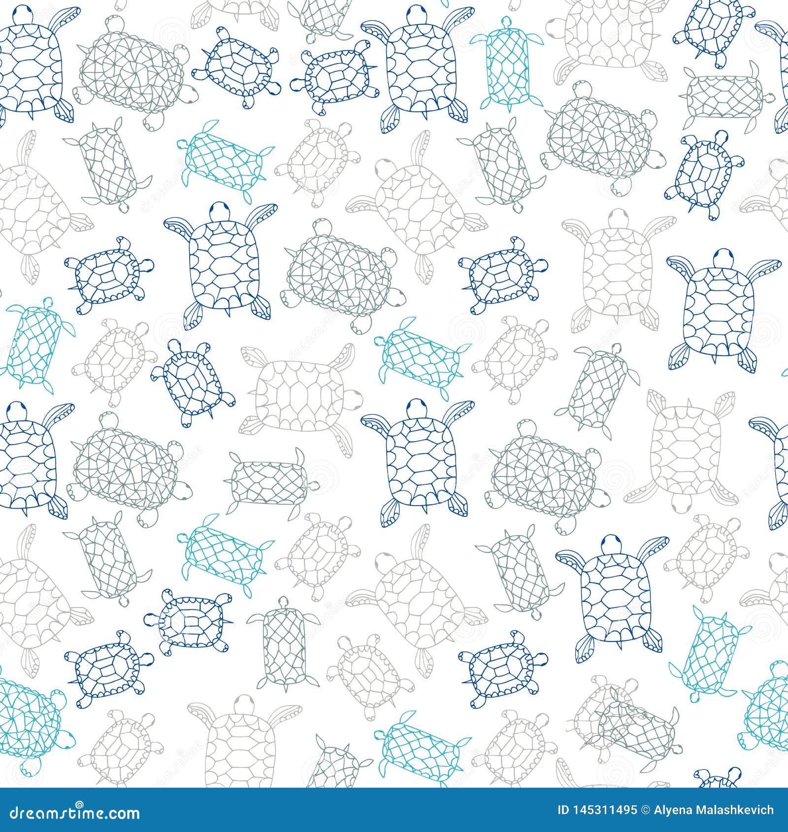 Big Turtle - Contour Drawing, Coloring Page Cartoon Vector ...