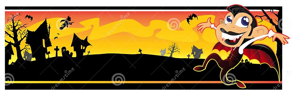 Little Vampire Banner stock vector. Illustration of fall - 15532628