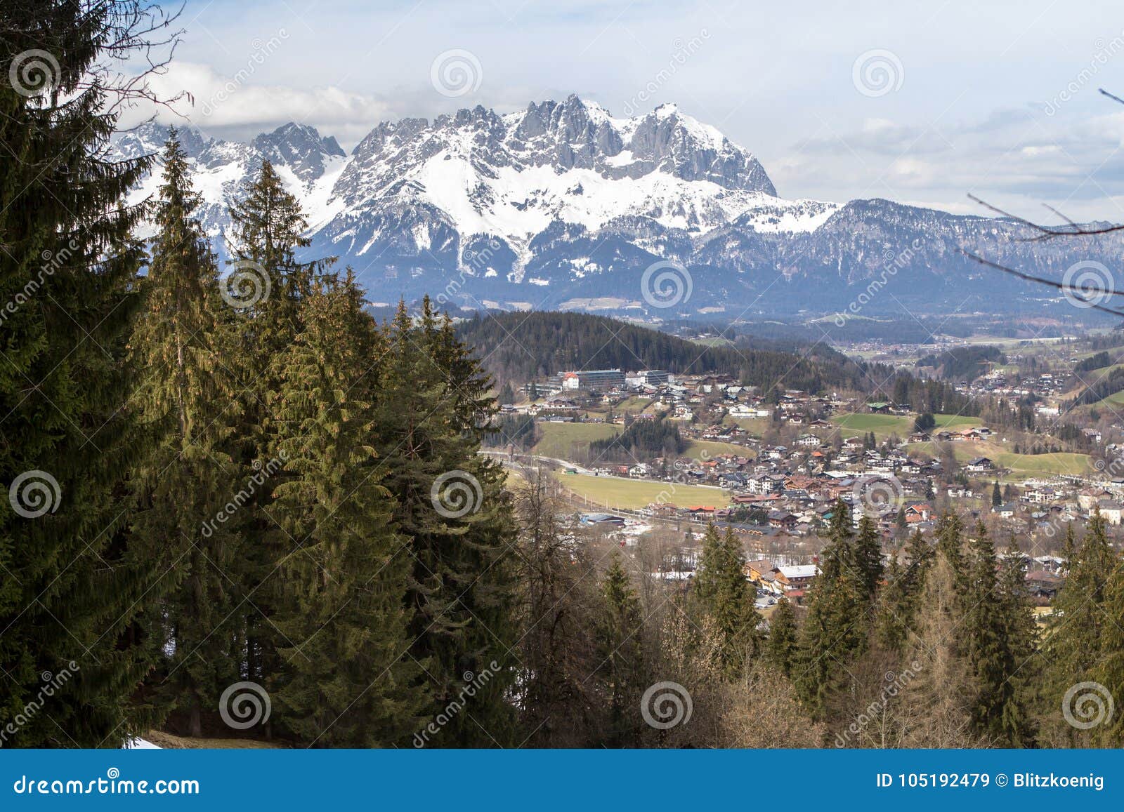 Little village in the Alps stock image. Image of forest - 105192479
