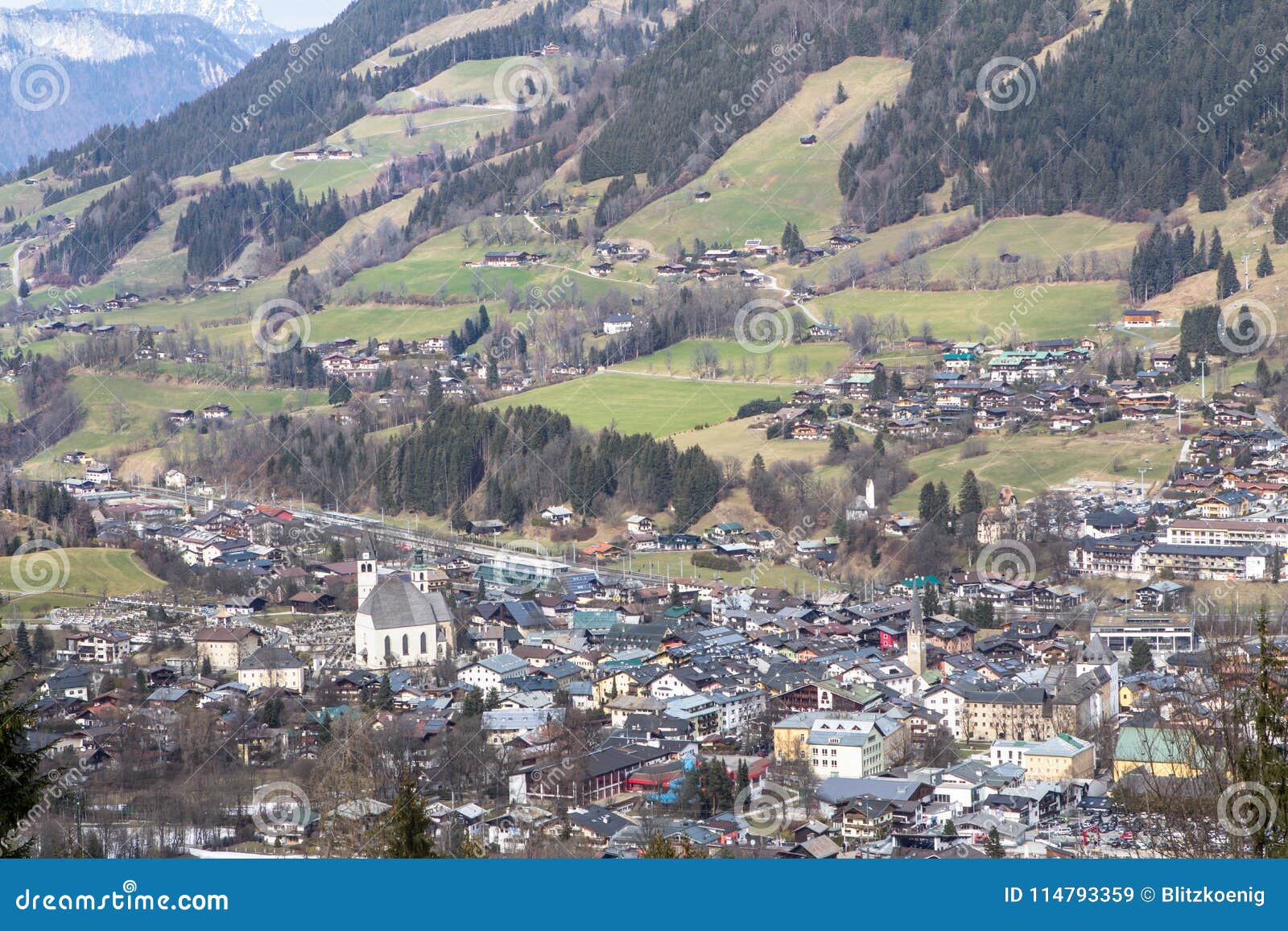 Little village in the Alps stock image. Image of austrian - 114793359