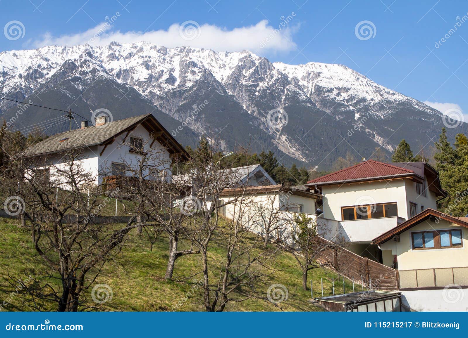 Little village in the Alps stock image. Image of little - 115215217