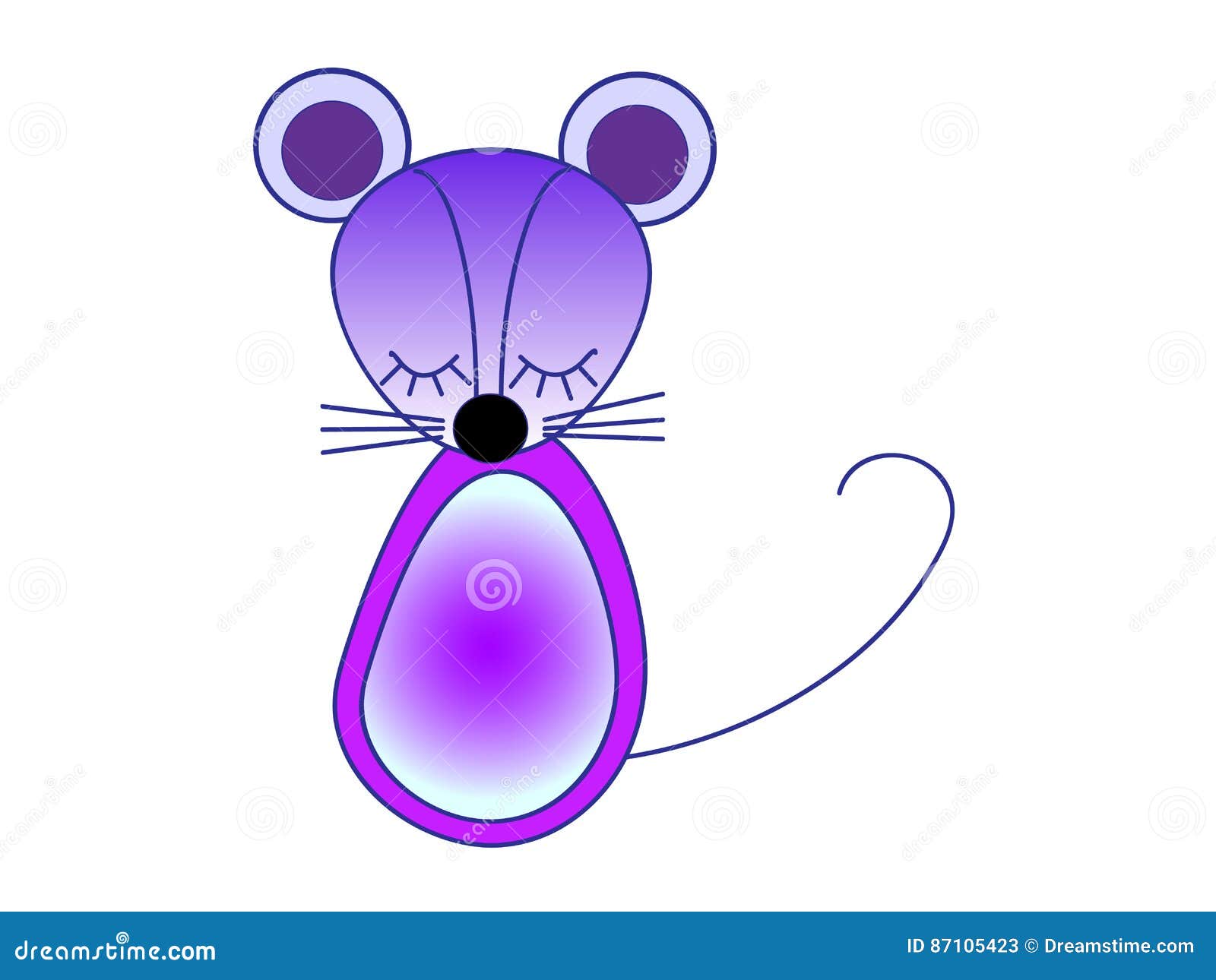Little Violet Mouse. Vector Illustration. Stock Illustration ...