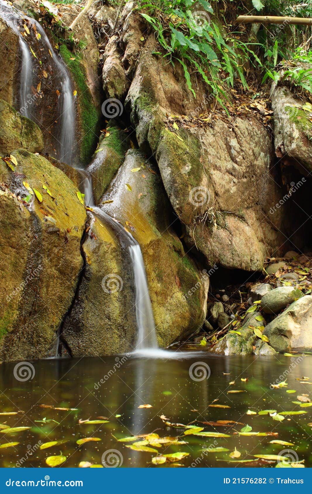 A Little Waterfall on Hot Season Stock Photo - Image of cascade ...