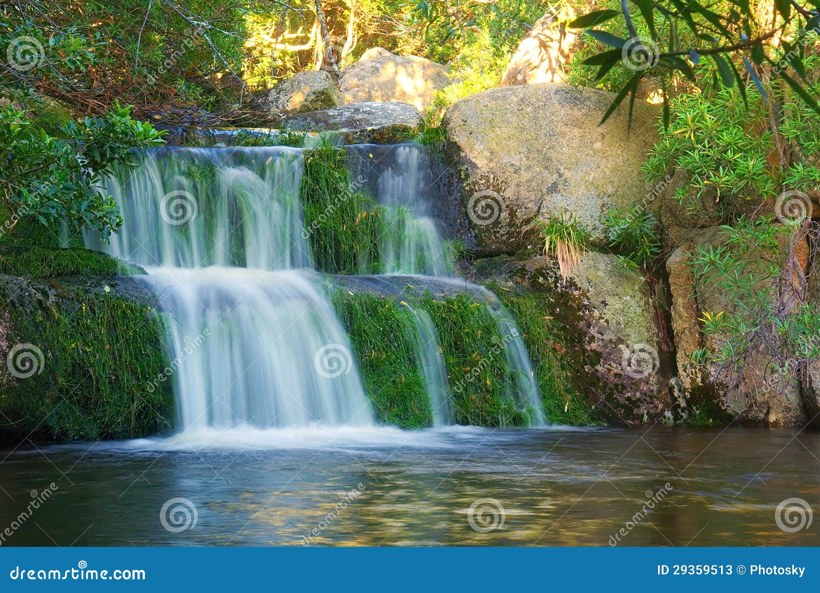 Little Waterfall in Mountains Stock Image - Image of mountain ...