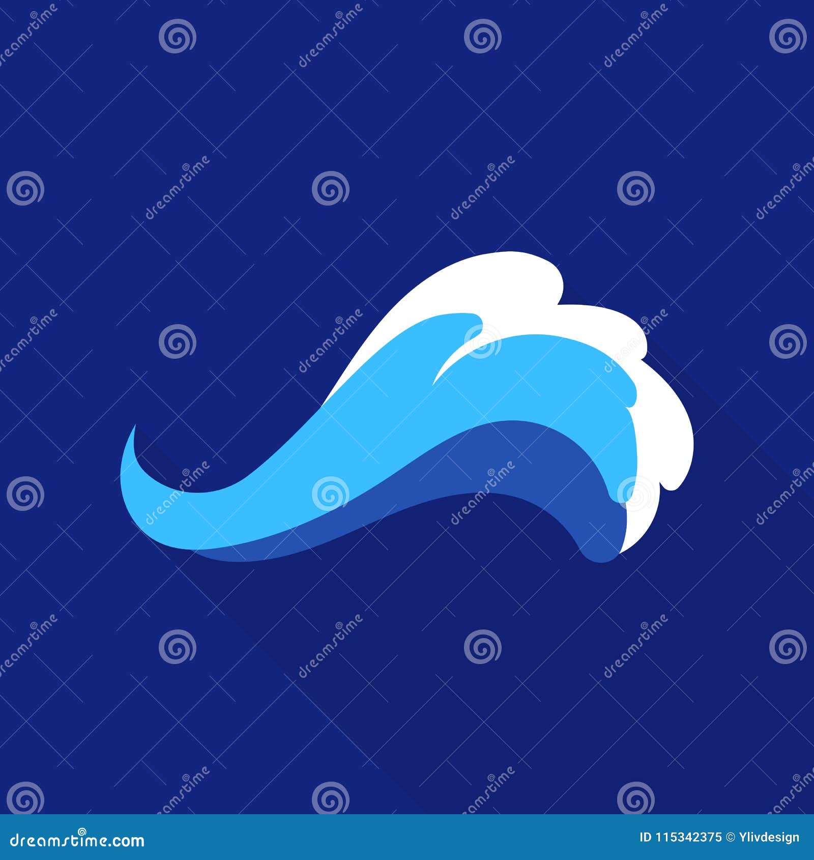 Little Wave Icon, Flat Style Stock Vector - Illustration of aqua, flow ...