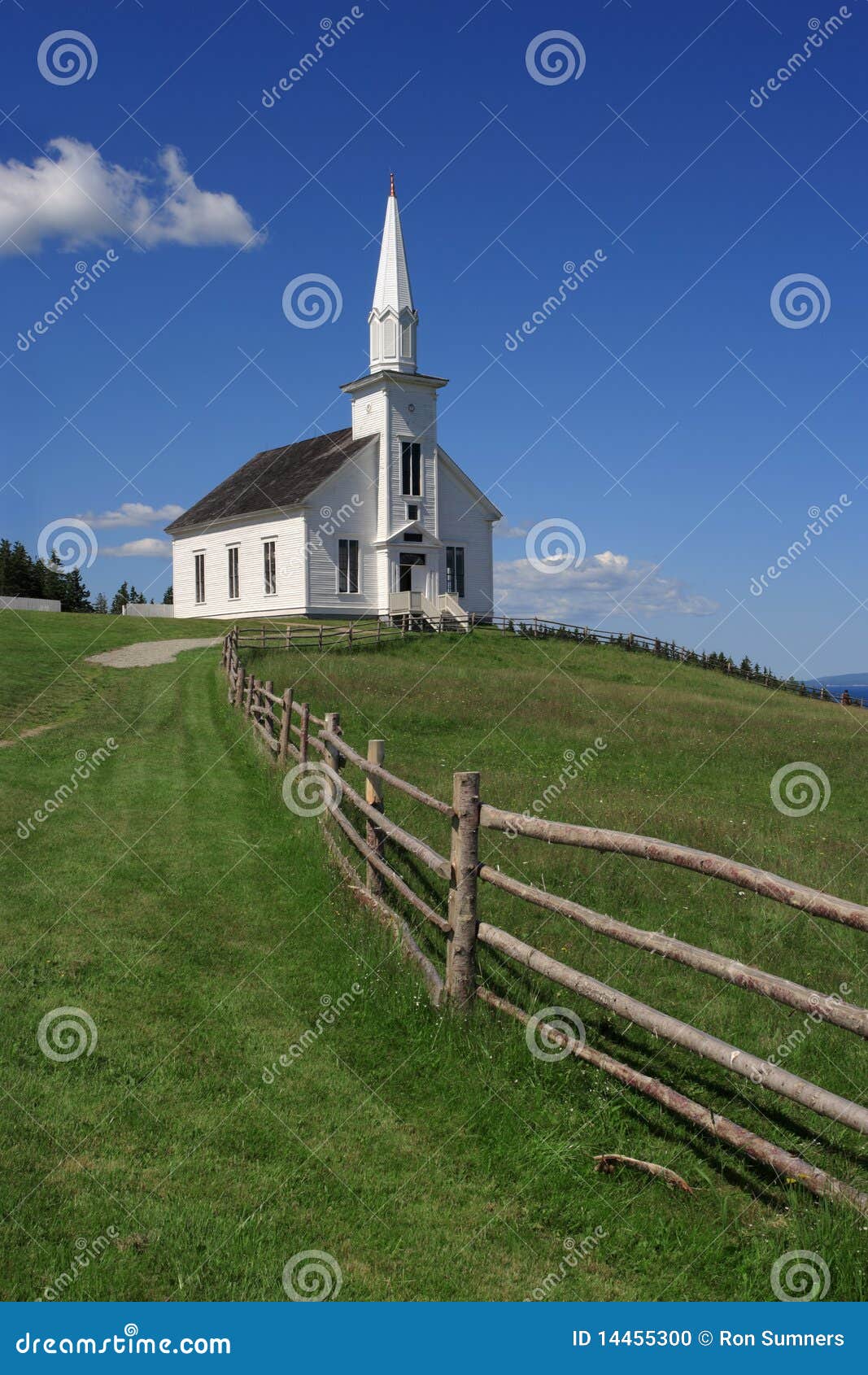 Little White Church on a Hill Stock Photo - Image of religious, white ...