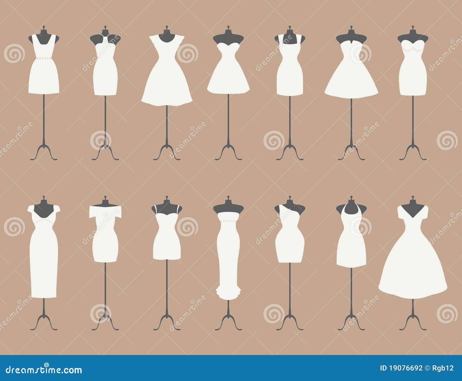 Little white dresses stock vector. Illustration of clothes - 19076692