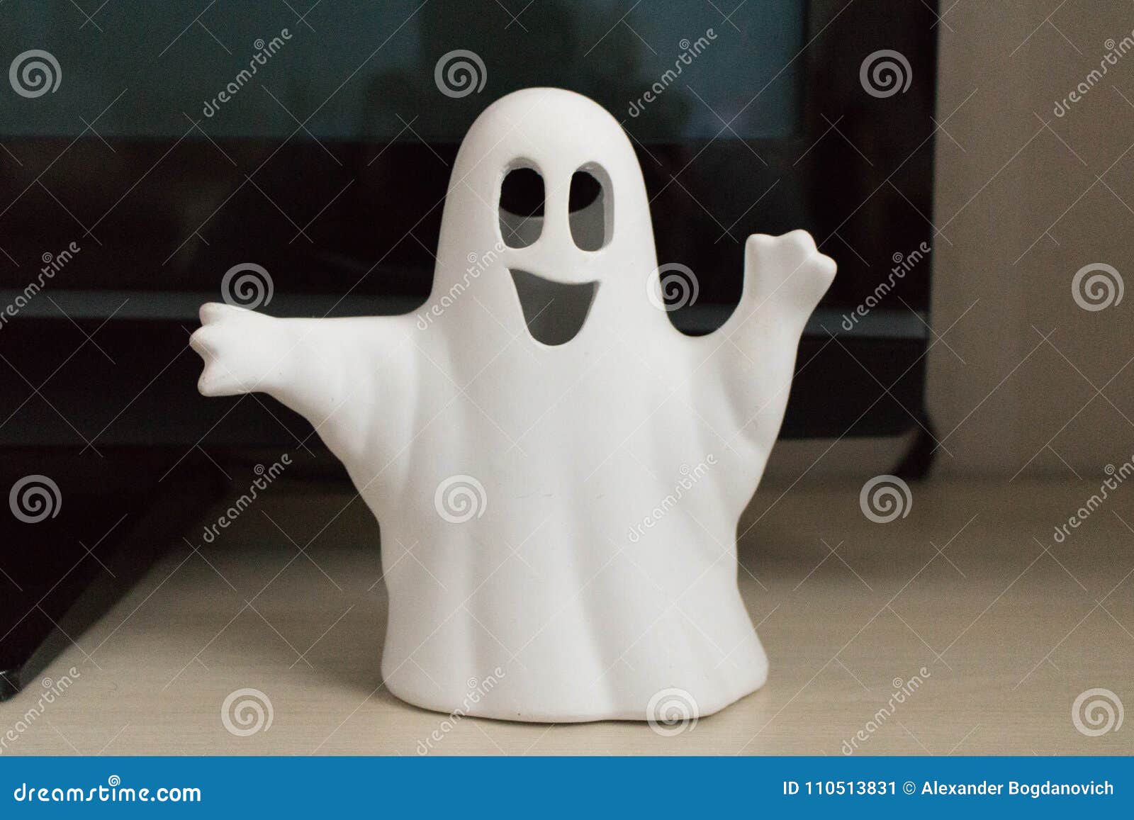 Little White Ghost. Decorative Beautiful Stock Image - Image of cartoon ...