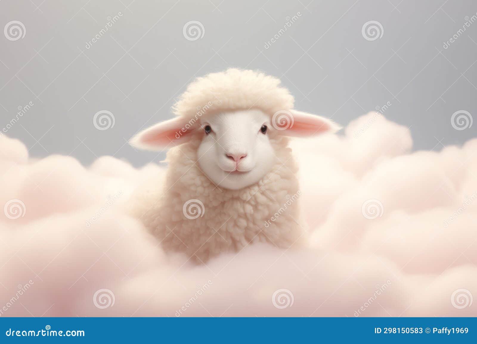 Little White Sheep on Fluffy Clouds. Concept of Soft Luxury Wool Stock ...