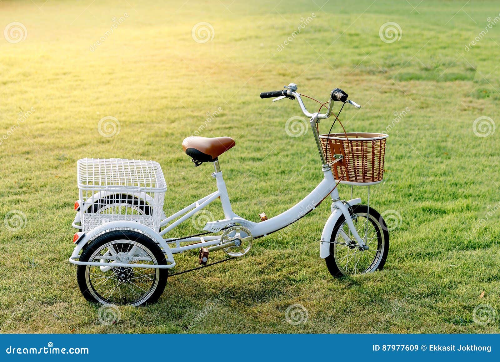 Little White Tricycle in the Morning Light Courtyard Stock Image ...