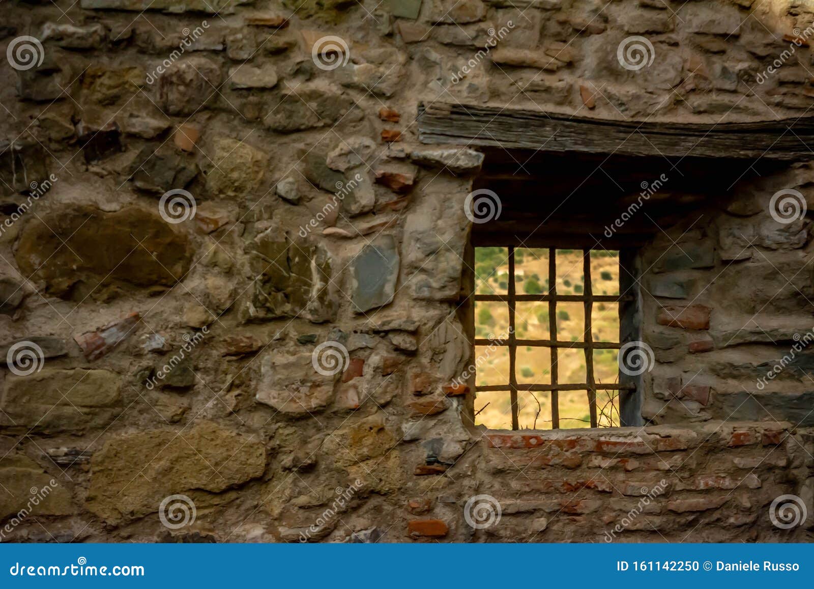 Little Window on the Sky Created in the Wall of a Castle Stock Photo ...