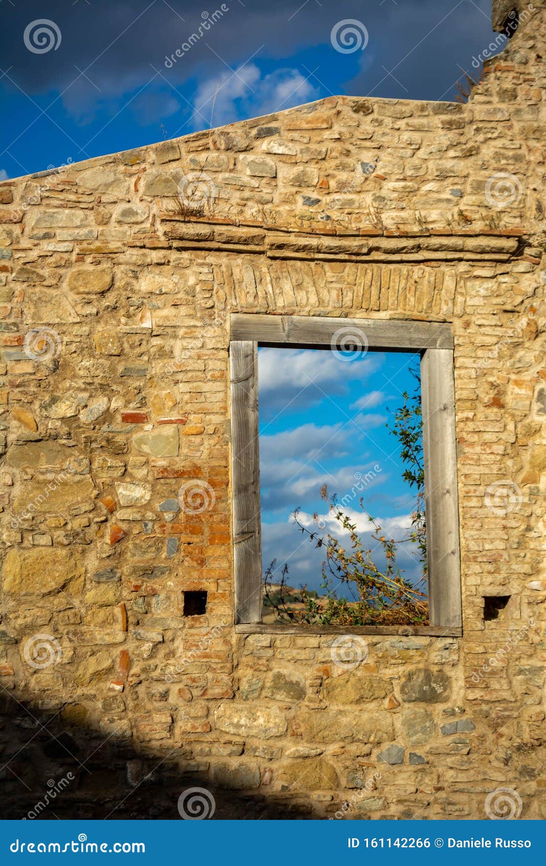 Little Window on the Sky Created in the Wall of a Castle Stock Photo ...