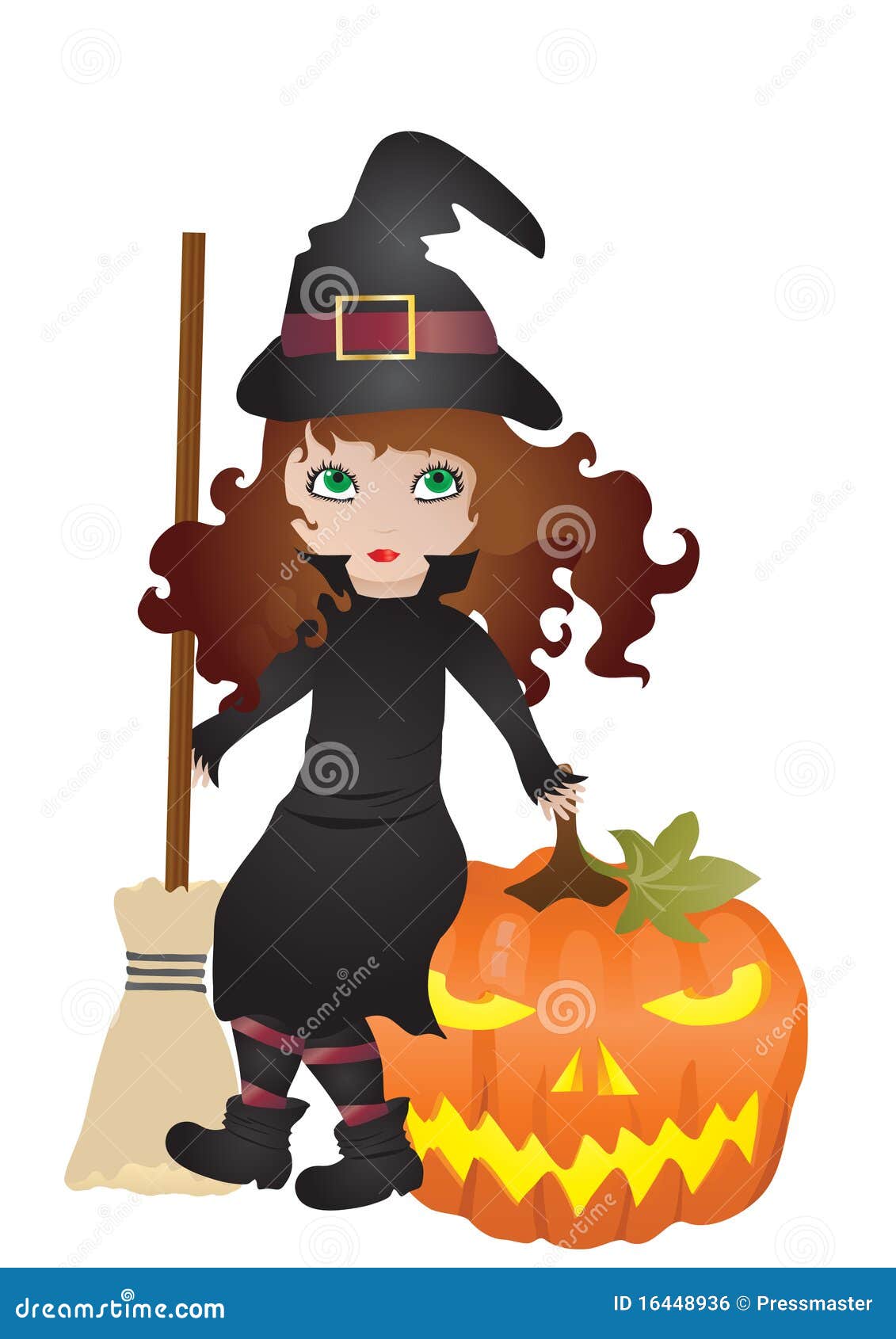 Little witch stock illustration. Illustration of isolated - 16448936