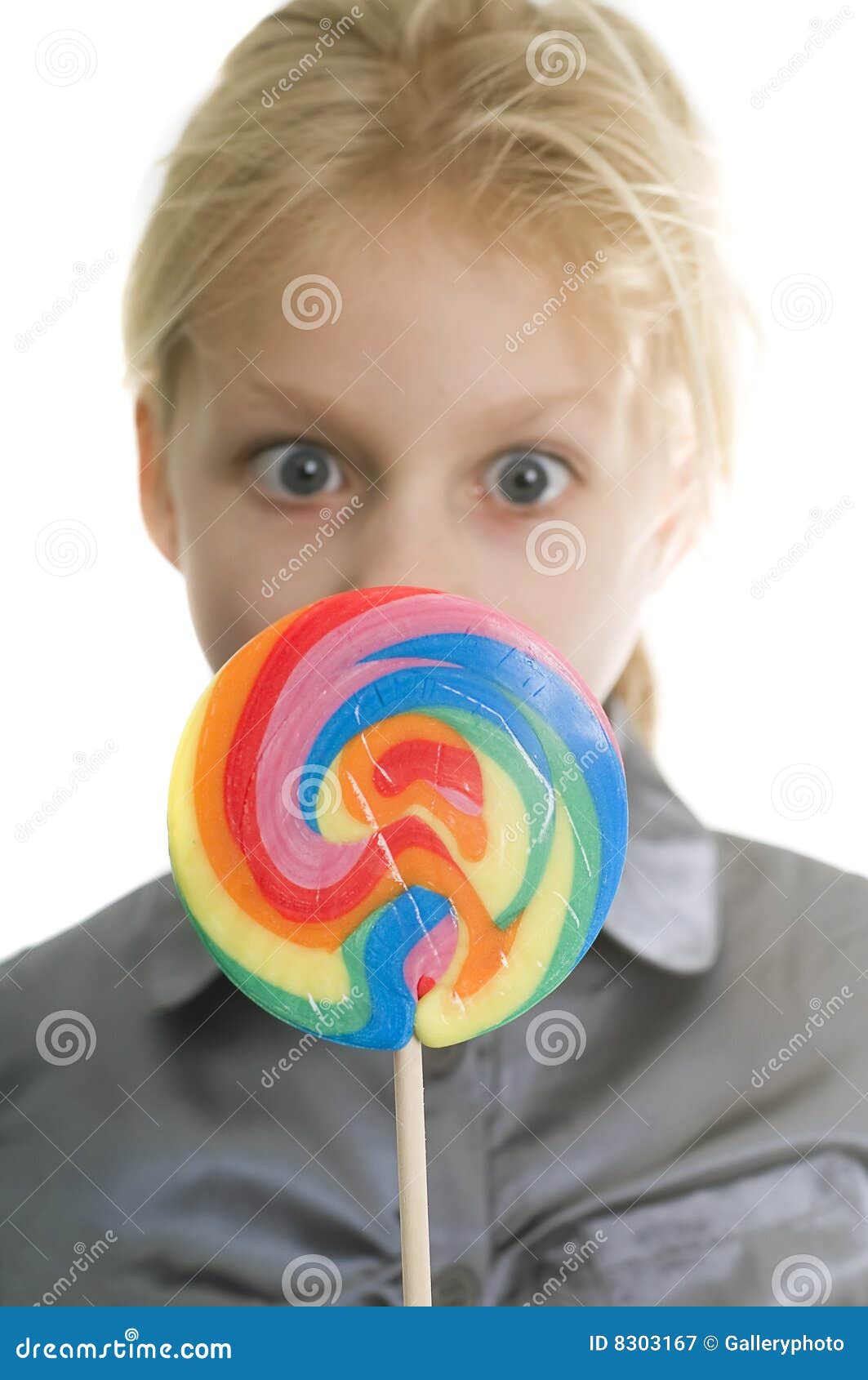 Little Young Beautiful Girl with Sweet Candy Stock Image - Image of ...