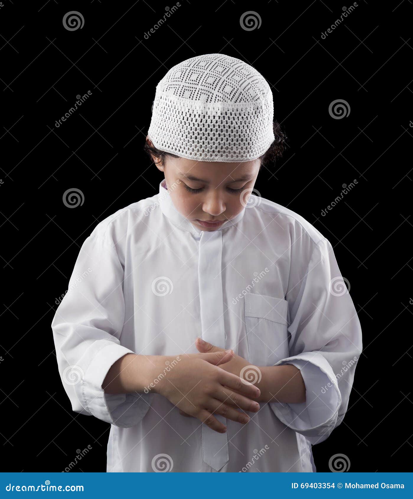 Little Young Muslim Boy Praying Stock Photo - Image of muslim, head ...